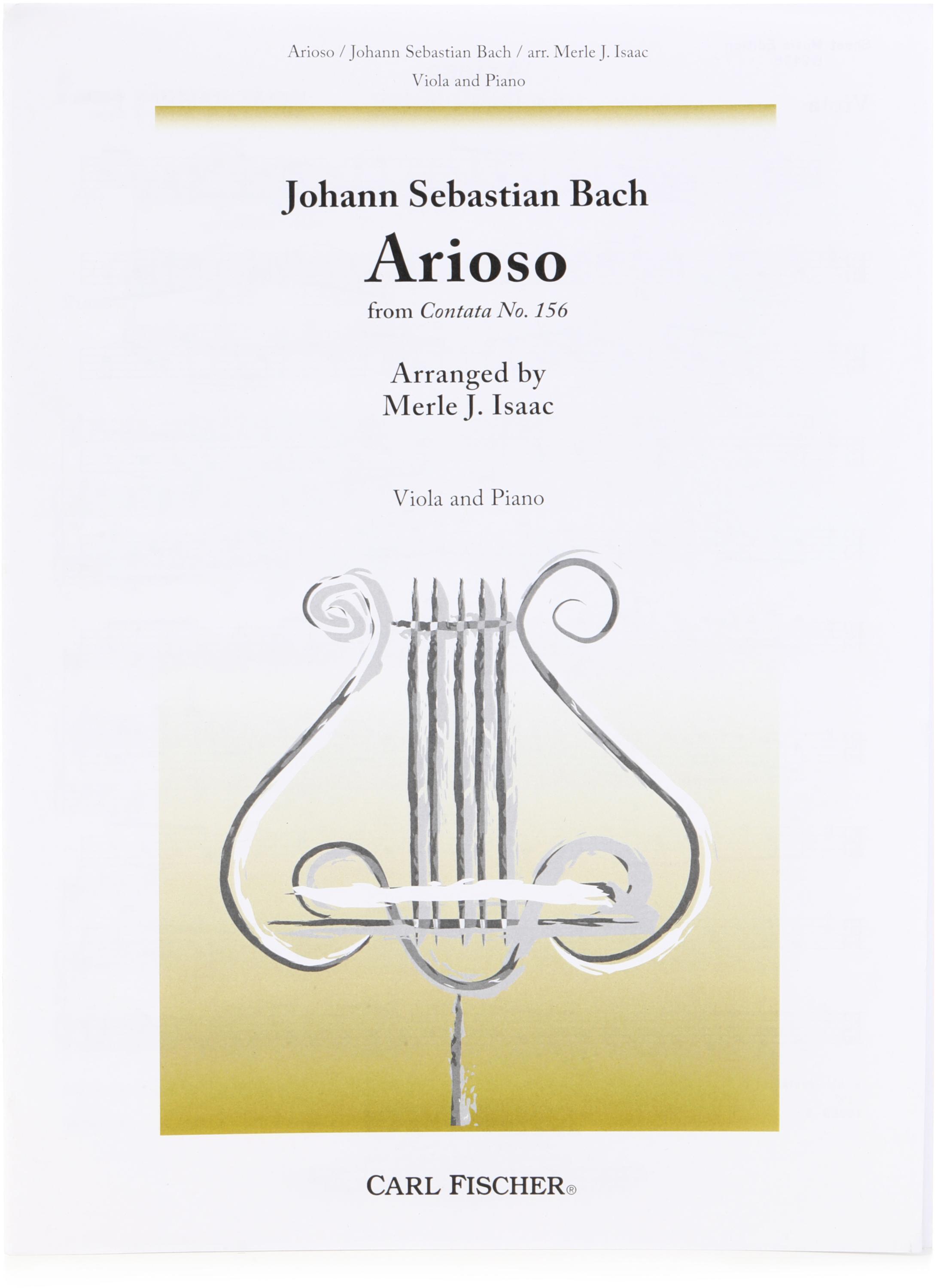 Carl Fischer Arioso from Cantata No. 156 for Viola and Piano Sheet ...