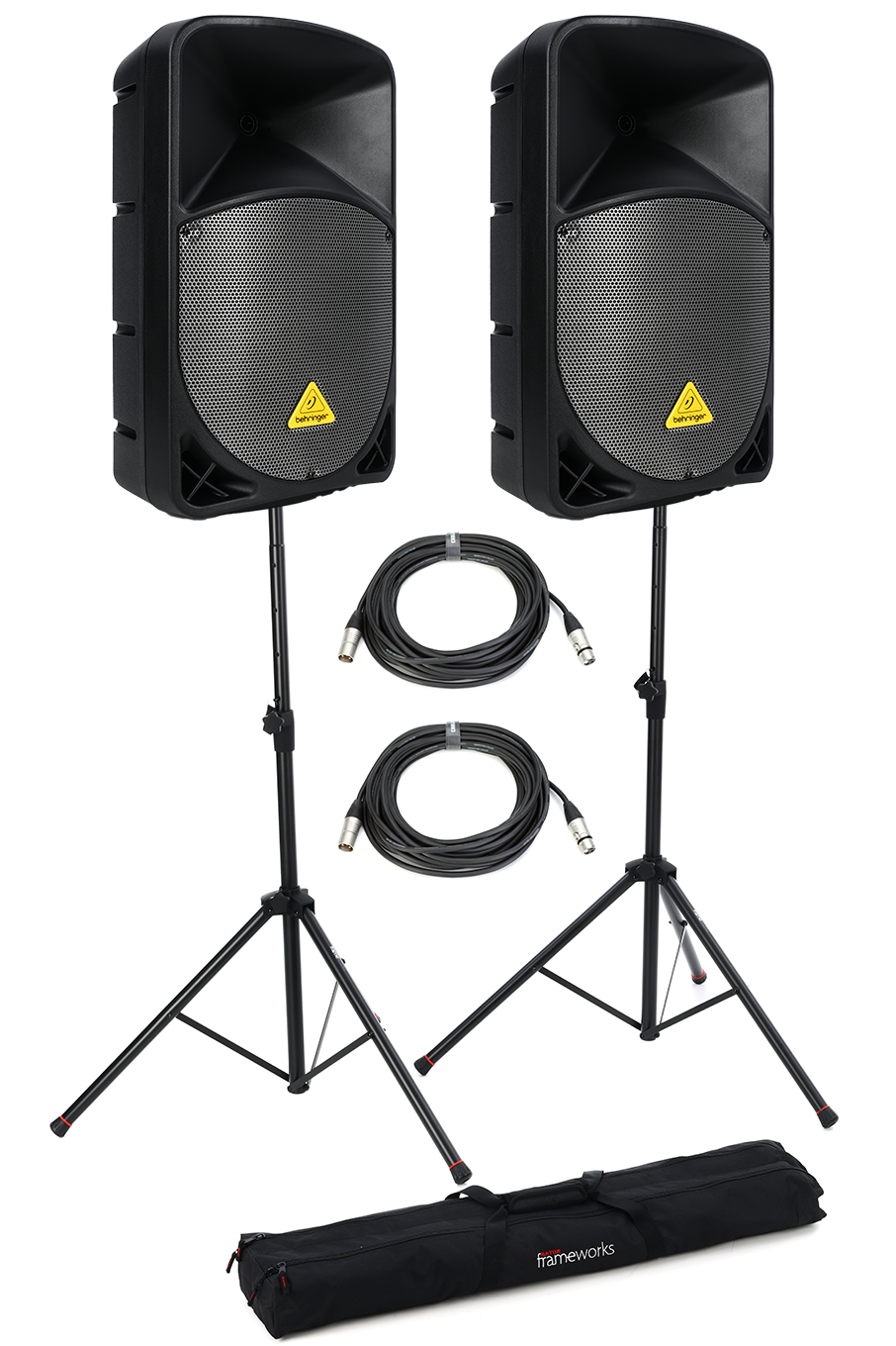 Behringer Eurolive B112D 1000W 12 inch Powered Speaker (Pair) and Stand ...