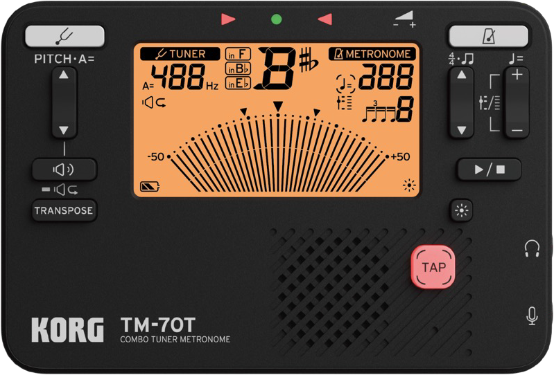 Korg TM-70 Tuner and Metronome - Black | Sweetwater