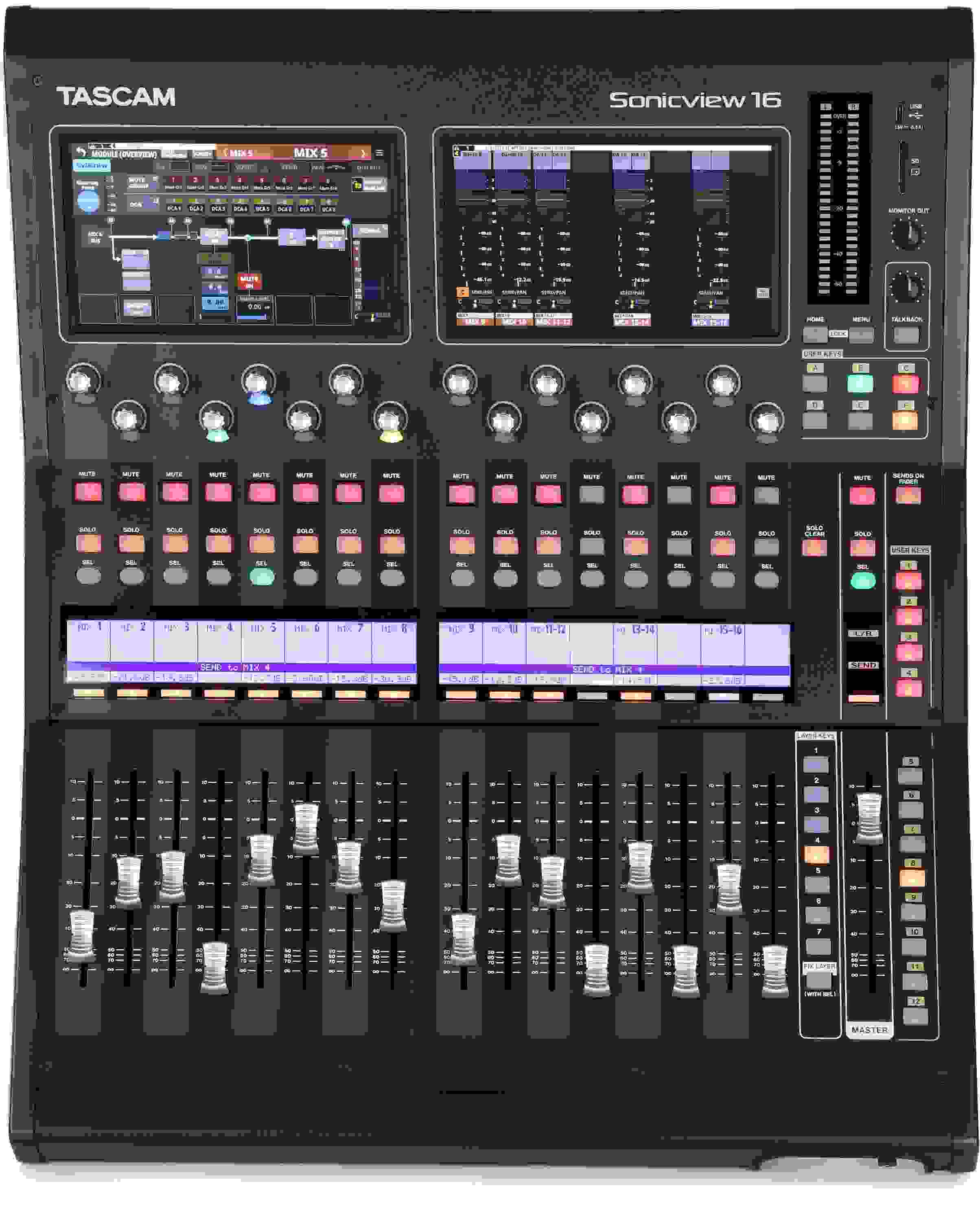 TASCAM Sonicview 16XP 44-channel Digital Mixer, 16-fader Digital Live ...