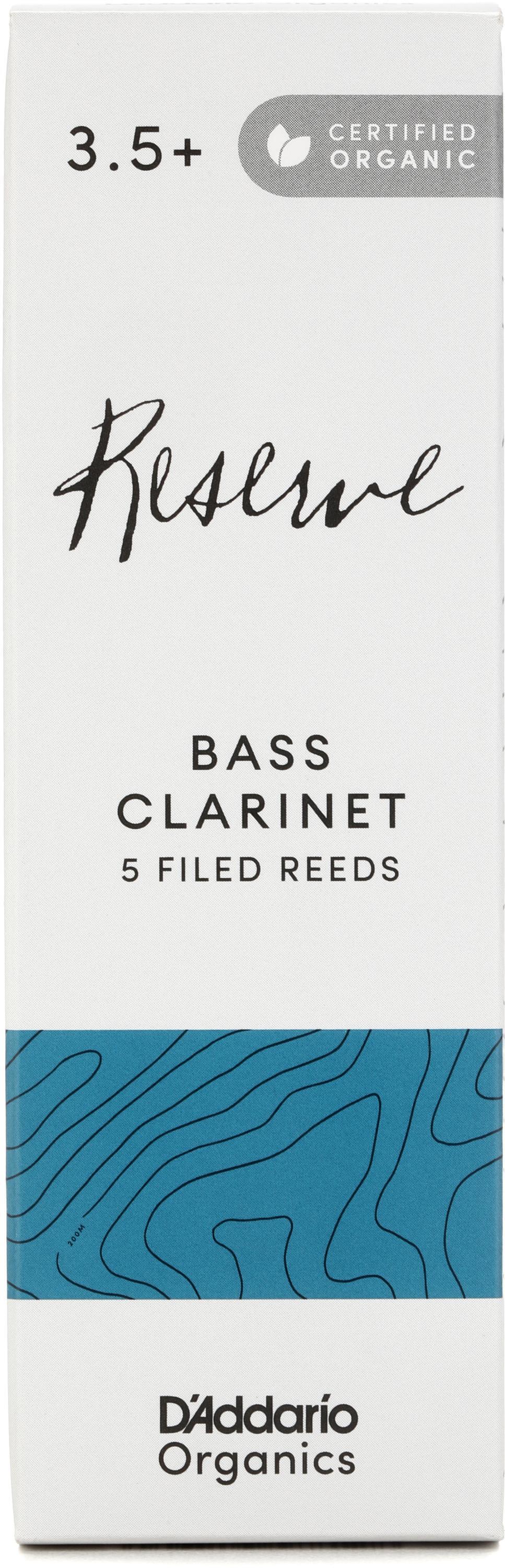 D'Addario Organics Reserve Bass Clarinet Reeds - 3.5+ (5-pack) | Sweetwater