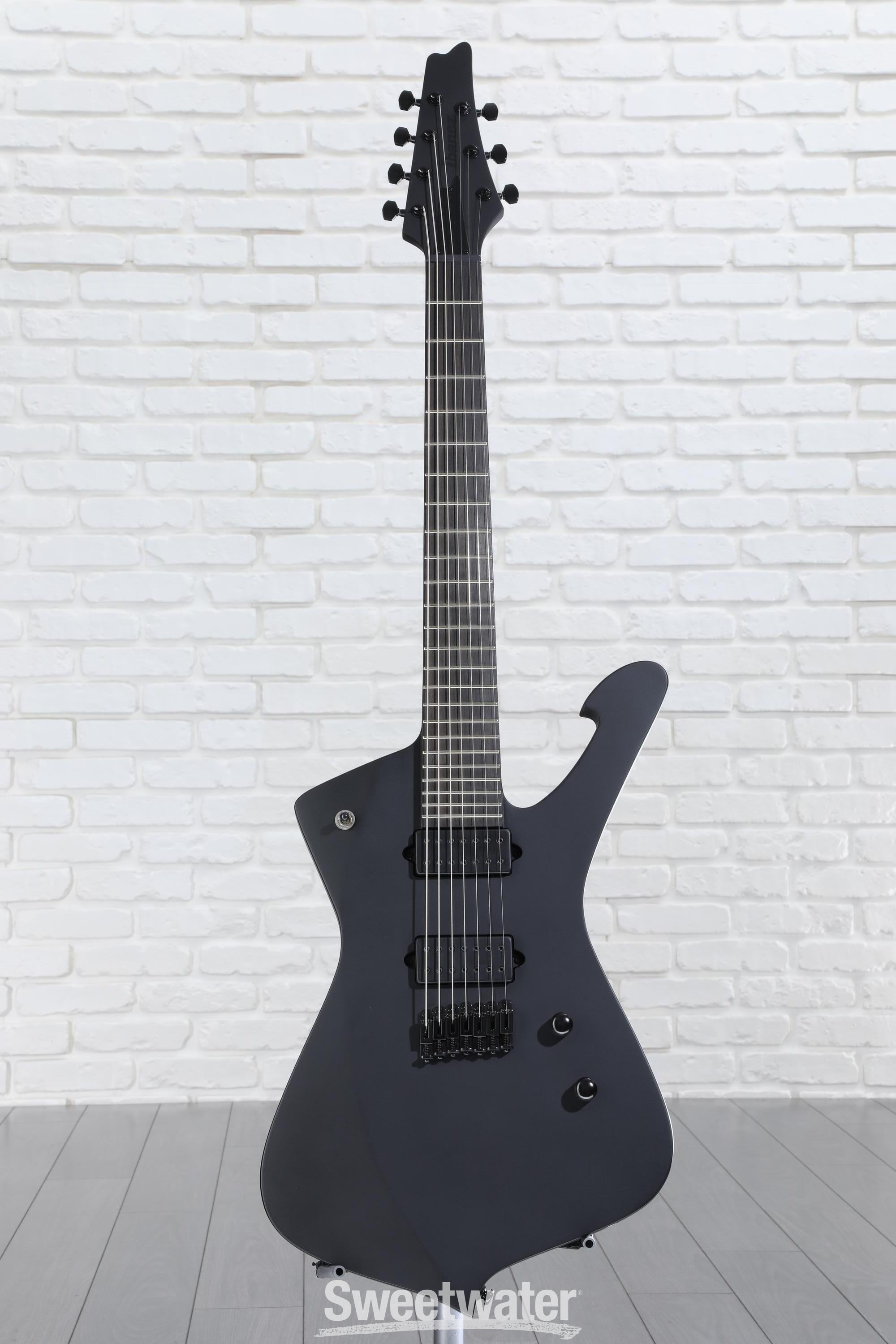 Ibanez Iron Label Iceman 7-string - Black Flat | Sweetwater