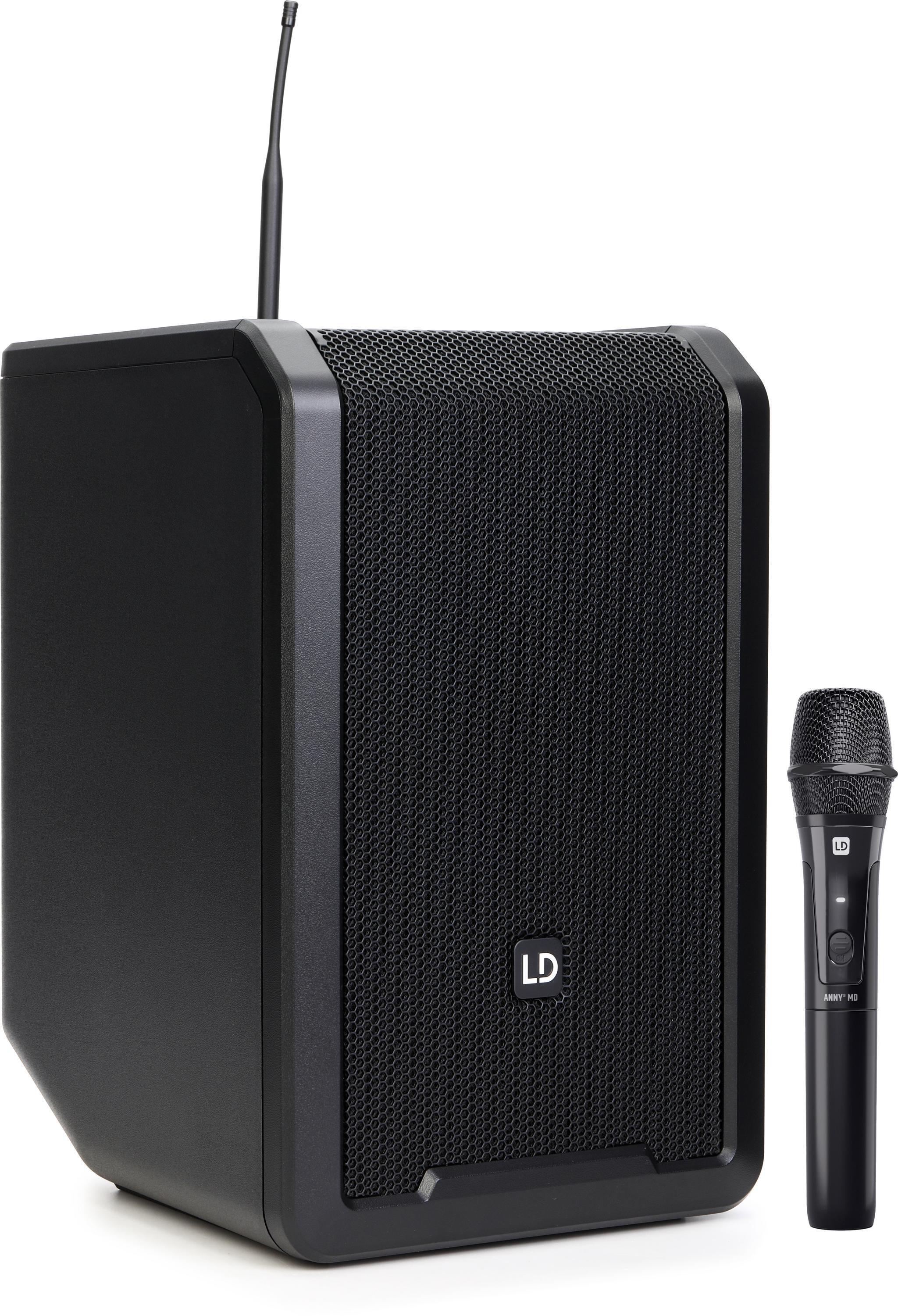 LD Systems ANNY 8 Battery-powered Loudspeaker with Wireless Mic - Black | Sweetwater