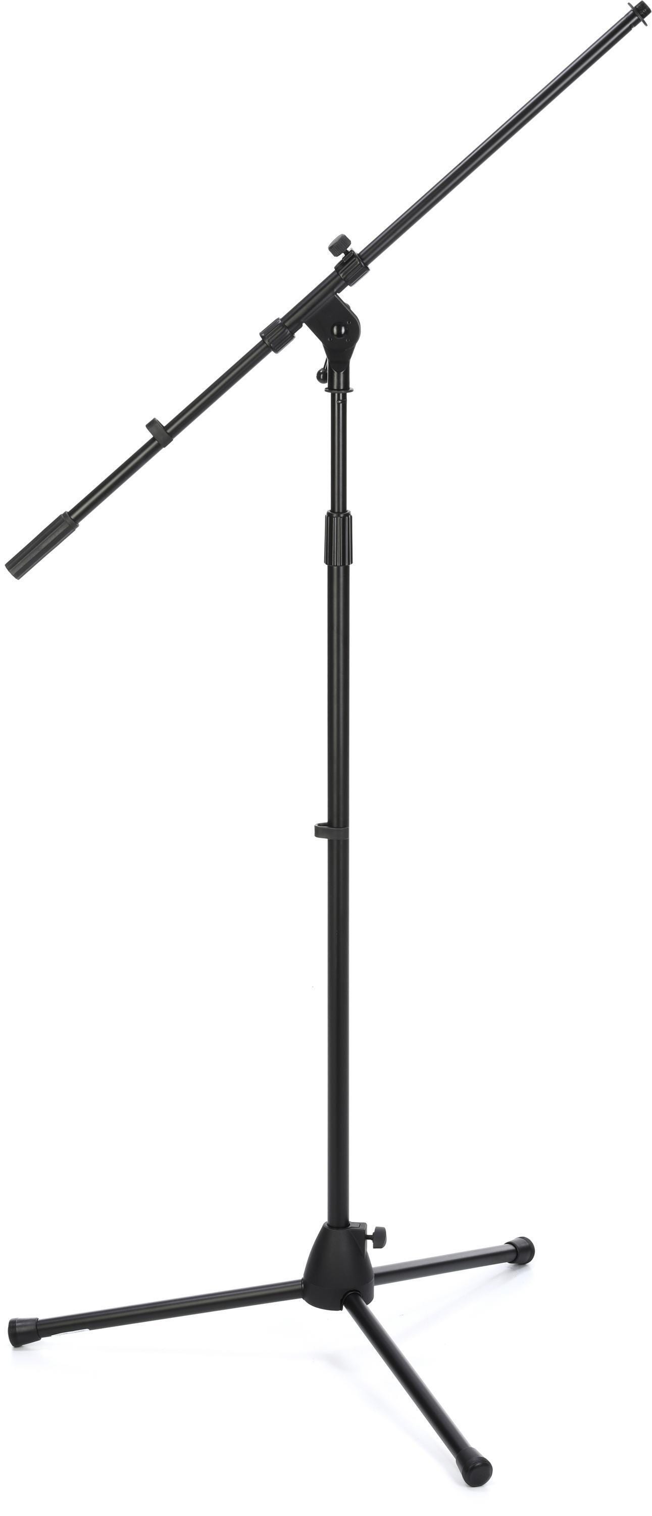 On-Stage MS7701B Euro Boom Microphone Stand - Black | Sweetwater