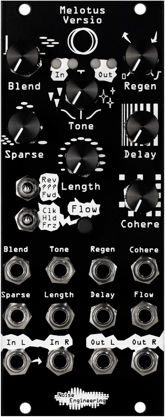Noise Engineering Melotus Versio Granular Transformation Delay Eurorack Module Black Sweetwater