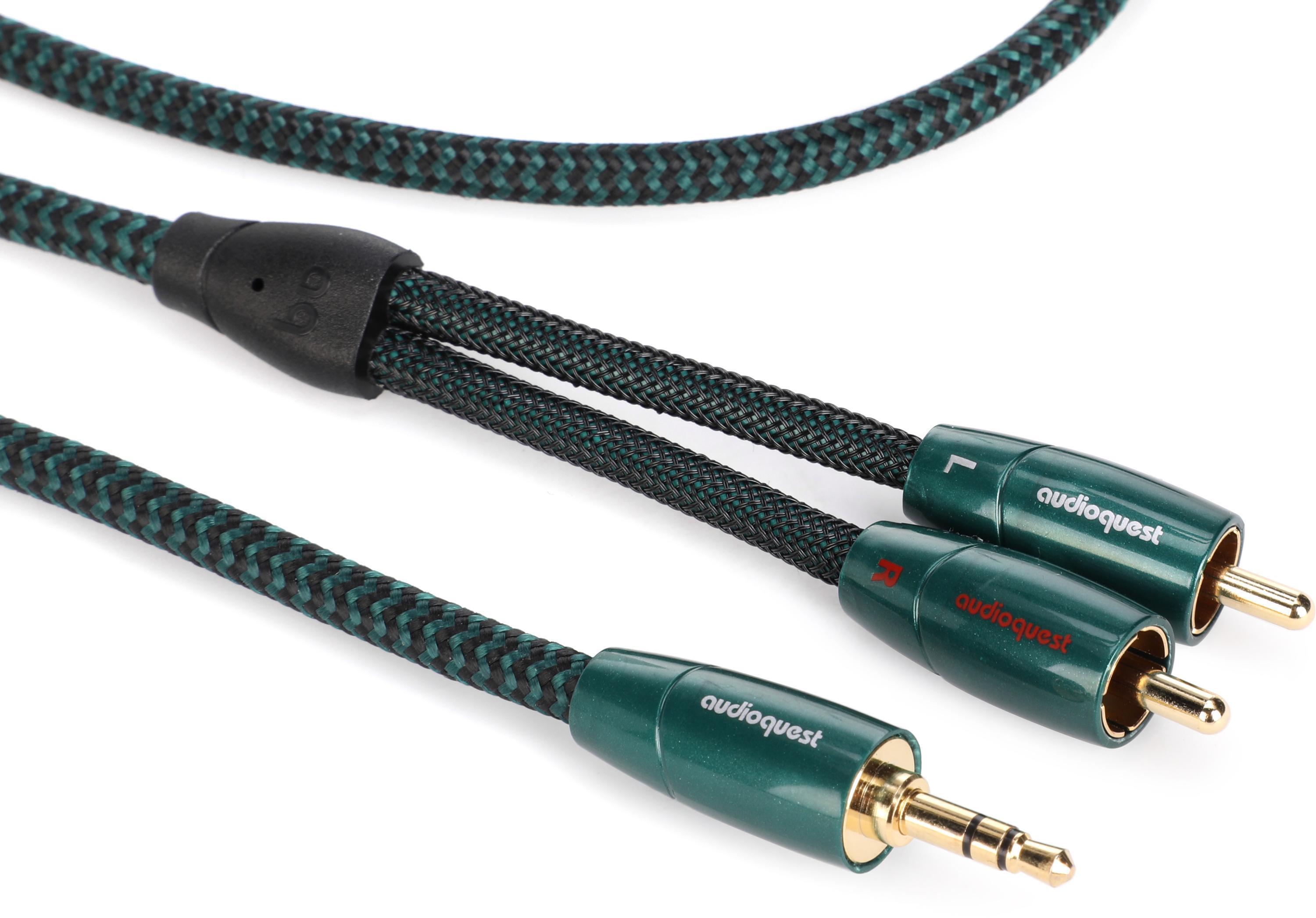 AudioQuest Evergreen 3.5mm to 2x Male RCA Analog Audio Interconnect ...