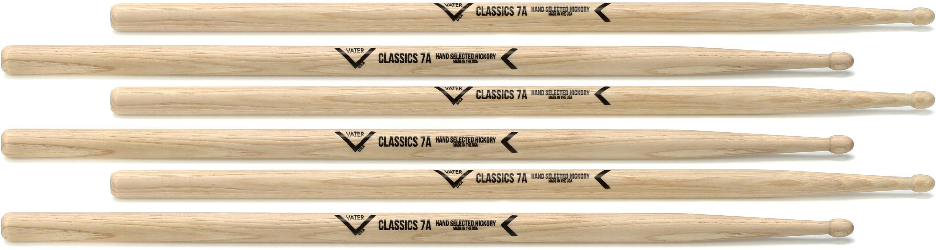 Vater Classics Drumsticks 3-pack - 7A - Wood Tip | Sweetwater