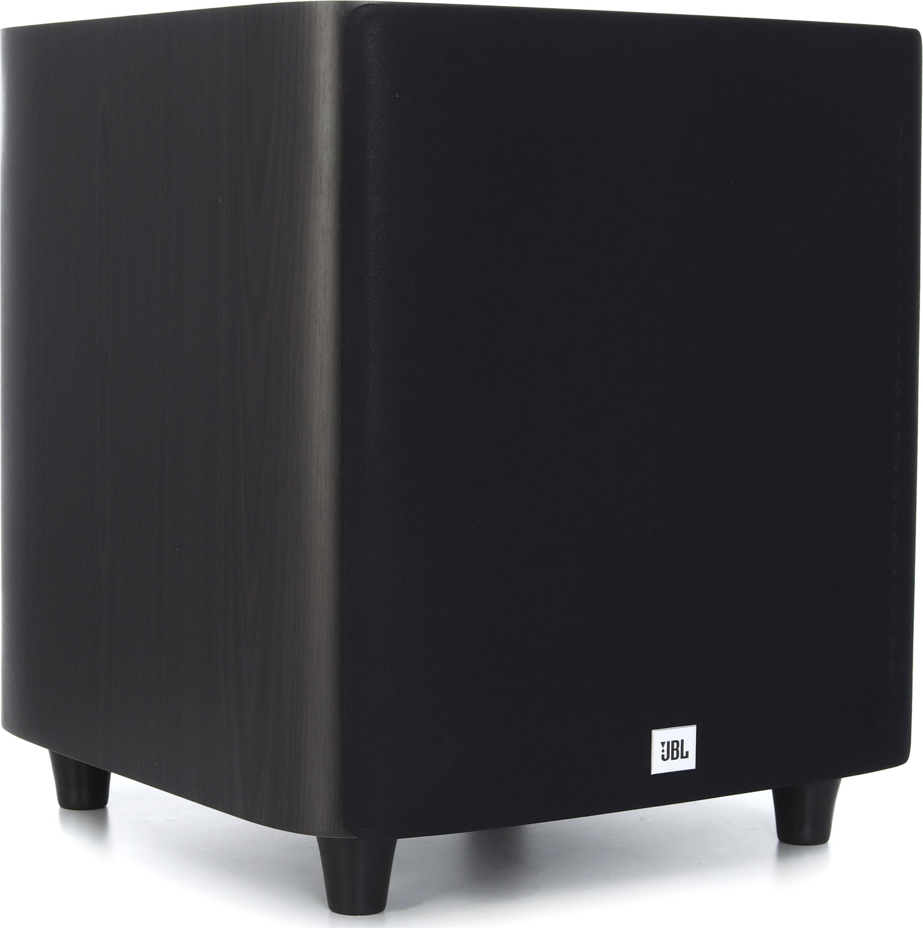 JBL Studio 660P 12-inch 500-watt Powered Subwoofer - Dark Wood | Sweetwater