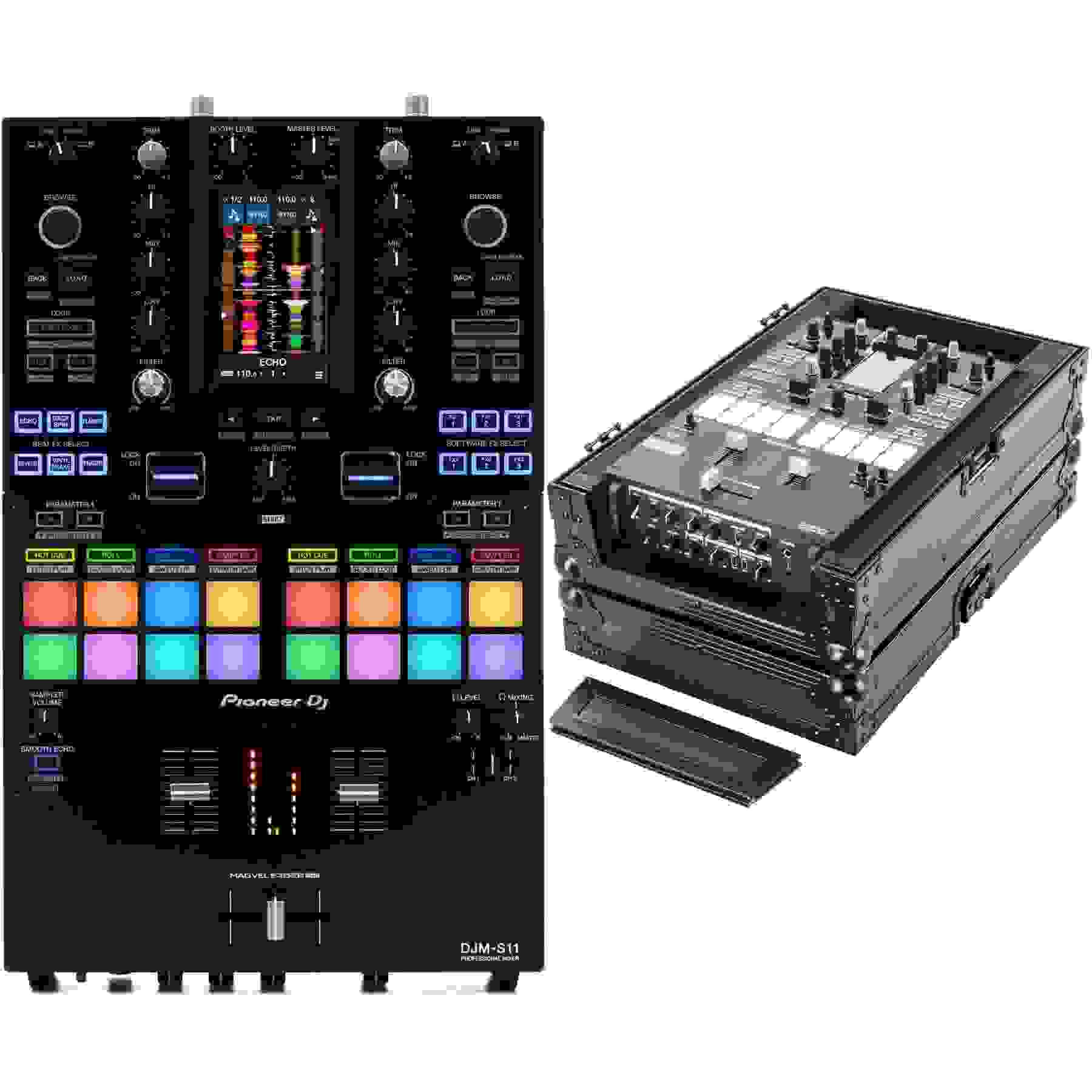 Pioneer DJ DJM-S11 2-channel Mixer for Serato DJ with Odyssey Flight ...