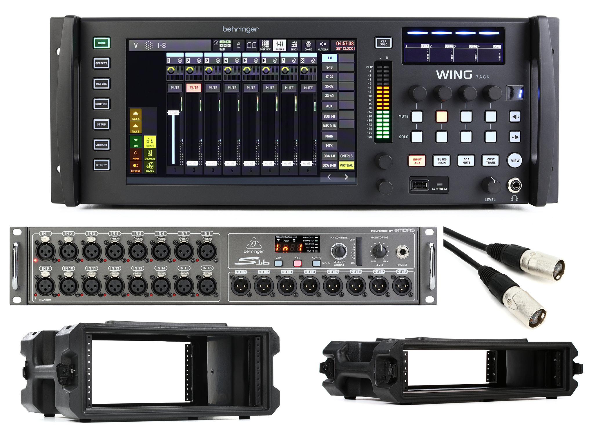 Behringer WING Rack 48-channel Digital Mixer with S16 Digital Stage Box ...