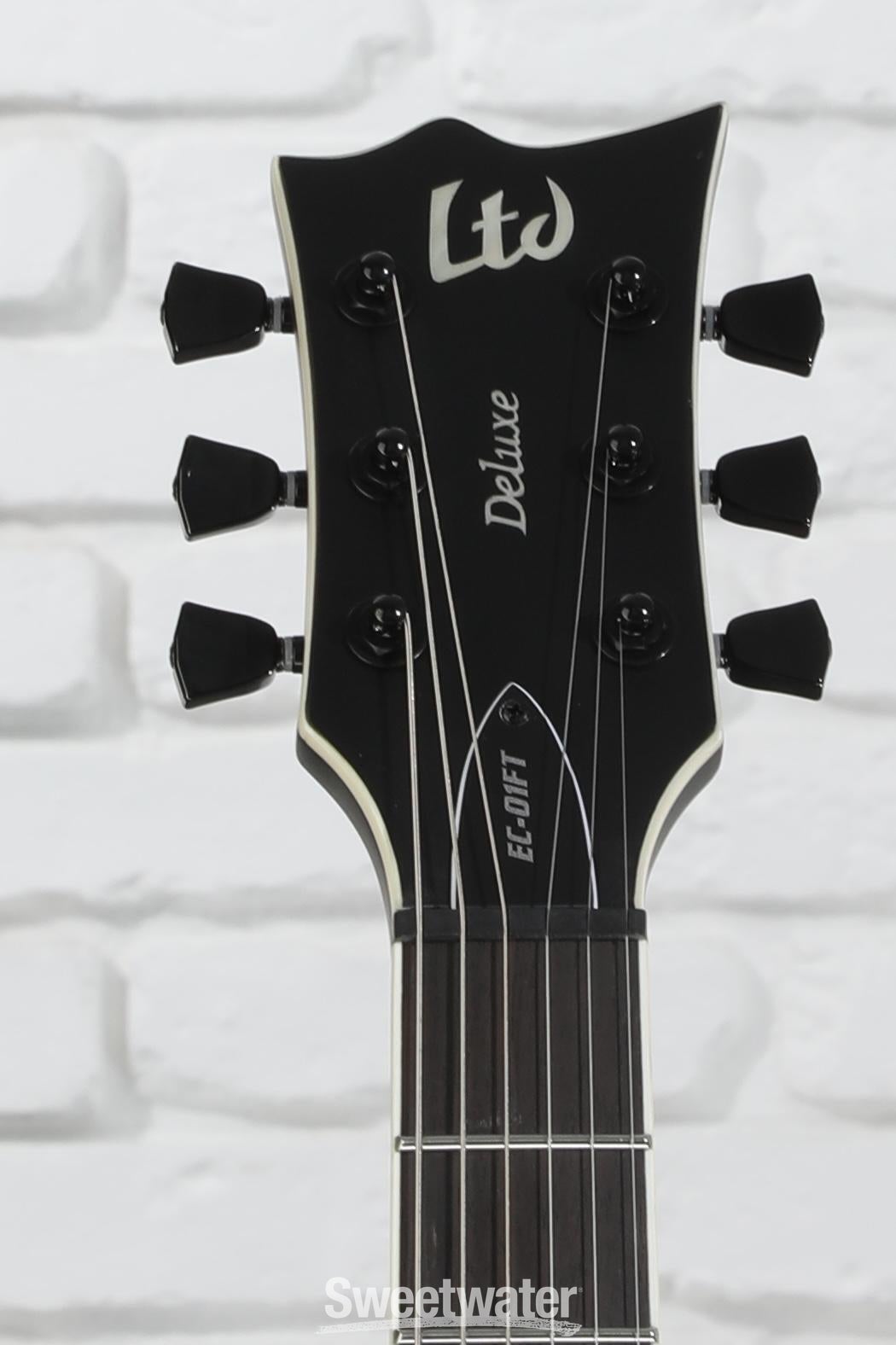 ESP LTD EC-01FT Electric Guitar - Charcoal Burst Satin Teardrop | Sweetwater