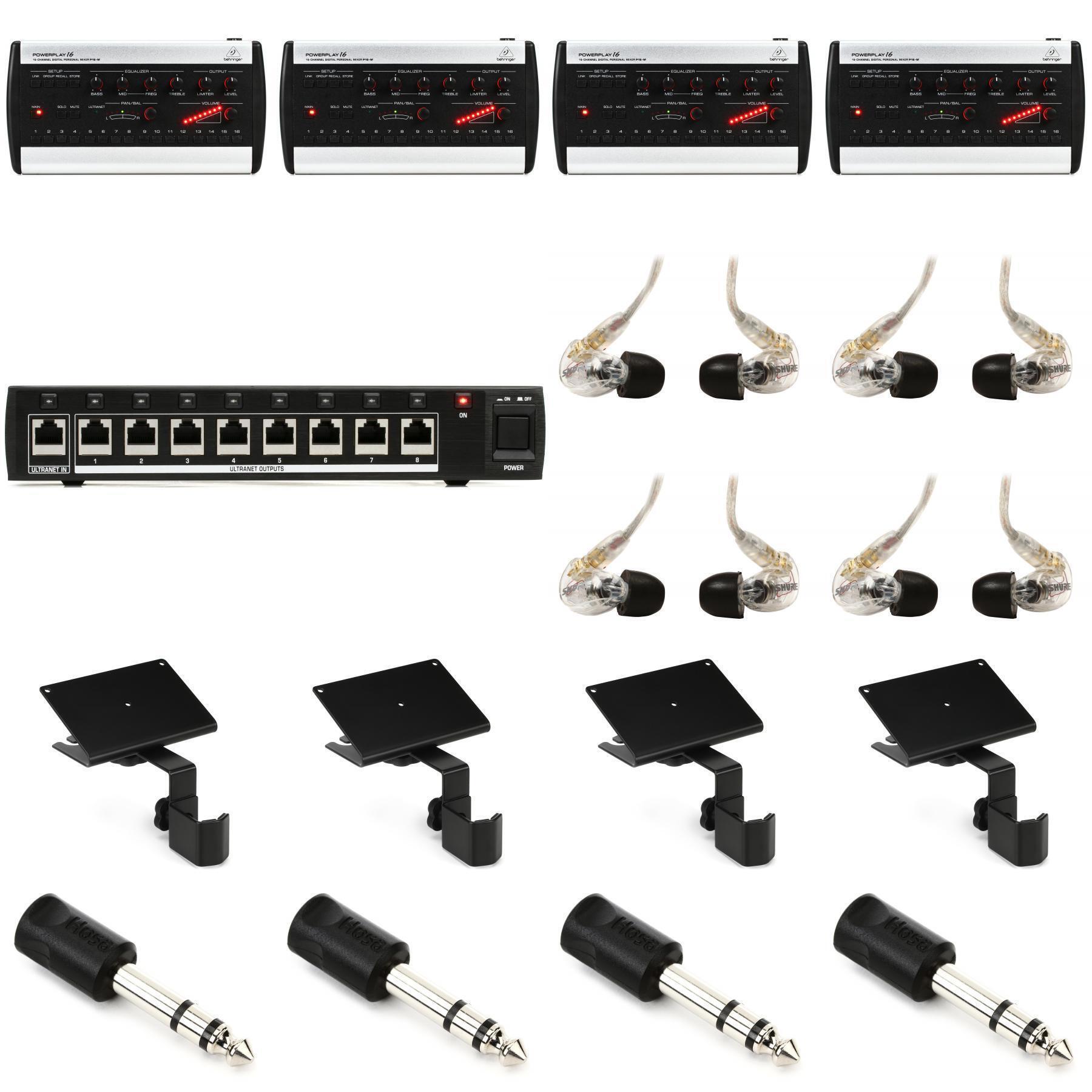 Behringer P16M Personal Monitoring System with Shure SE215 In-ear ...