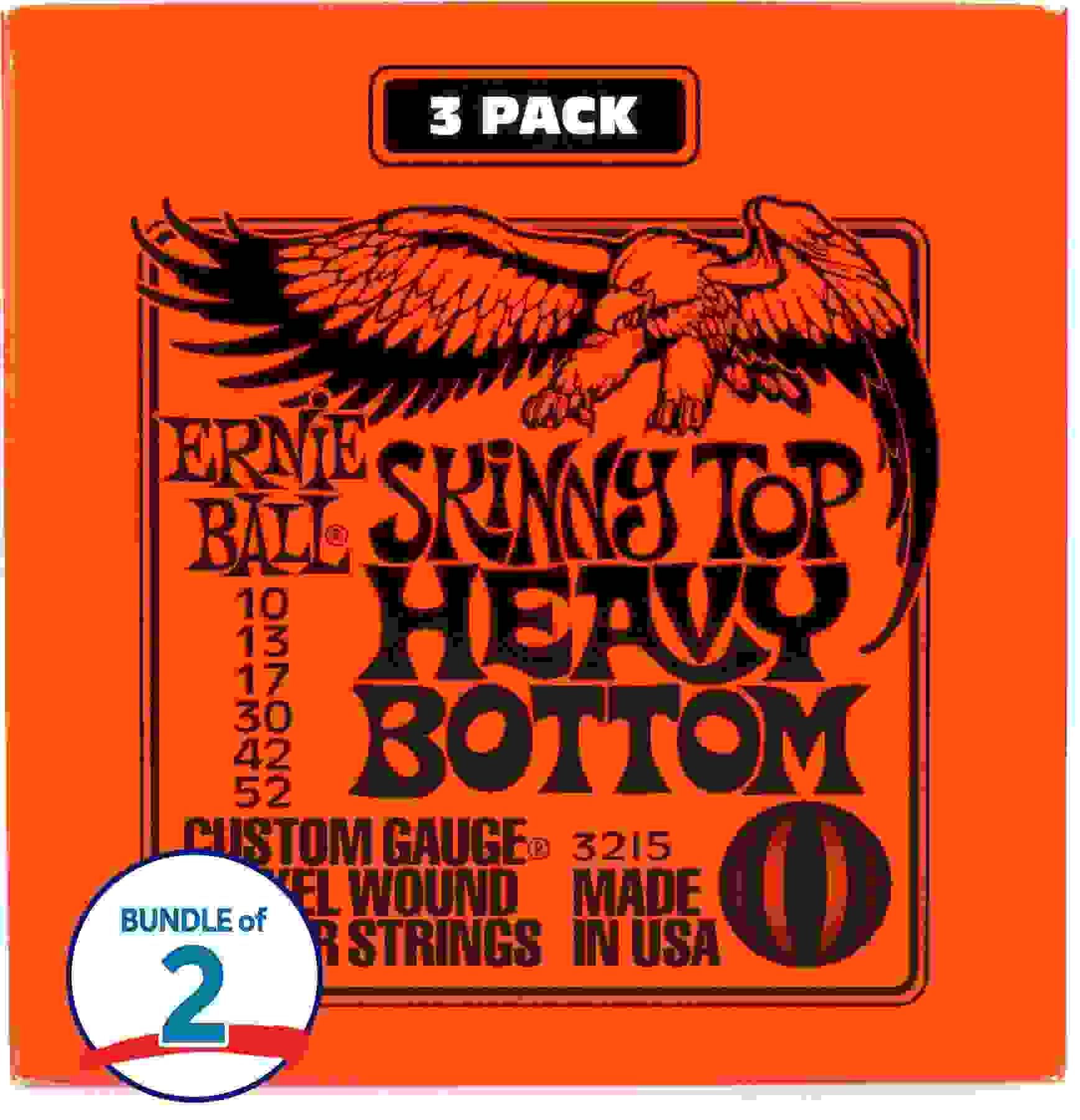Ernie Ball 3215 Skinny Top Heavy Bottom Slinky Nickel Wound Electric Guitar Strings - .010-.052 ...