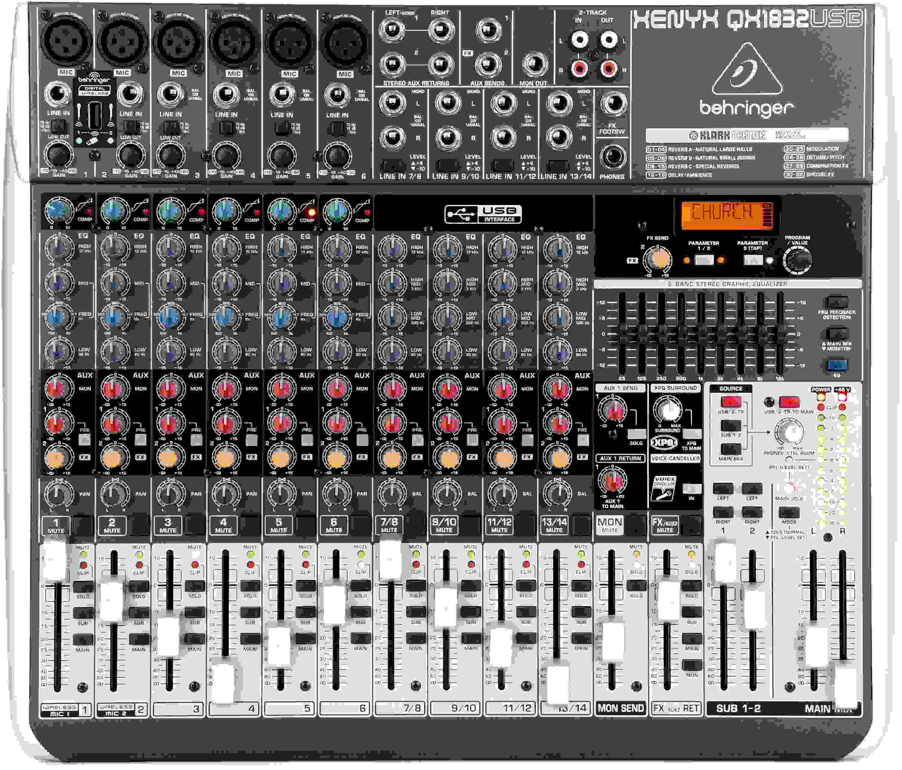 Behringer Xenyx QX1832USB Mixer with USB and Effects | Sweetwater