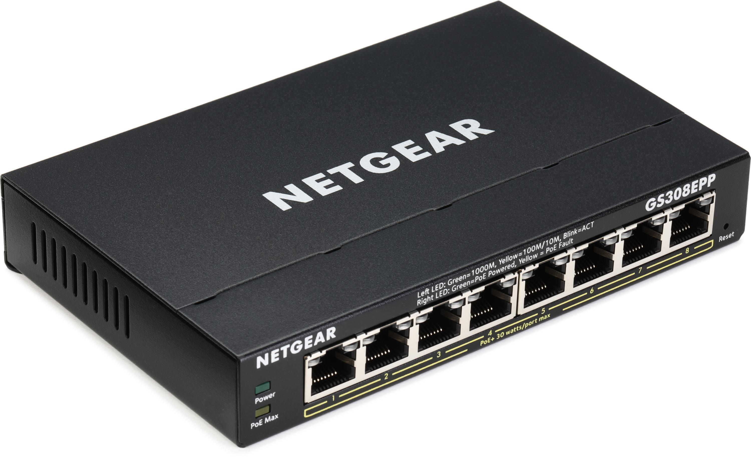 Netgear GS308EPP-100NAS 8-port PoE+ Switch | Sweetwater