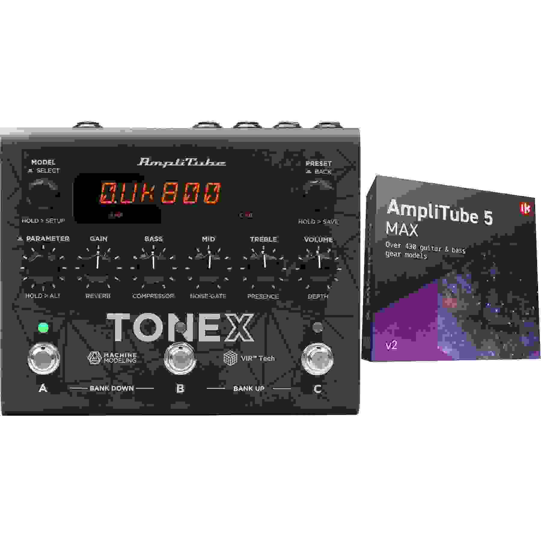 IK Multimedia TONEX Pedal Amplifier/Cabinet/Pedal Modeler with AmpliTube 5 MAX v2 Software Suite ...