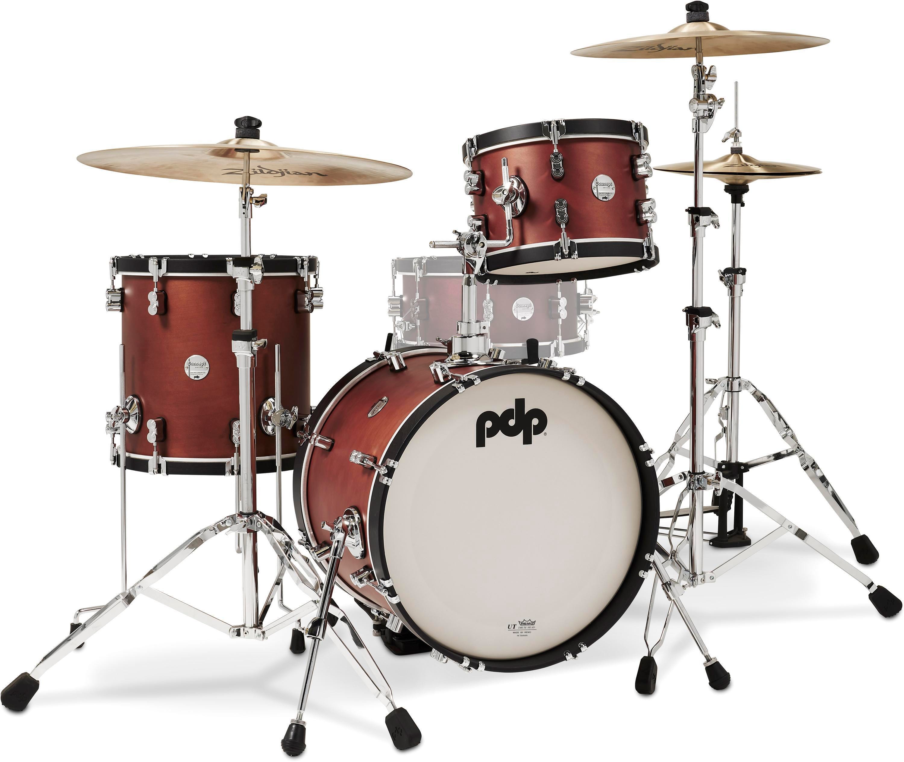 PDP Concept Maple Classic Bop 3-piece Shell Pack - Ox Blood with Ebony ...