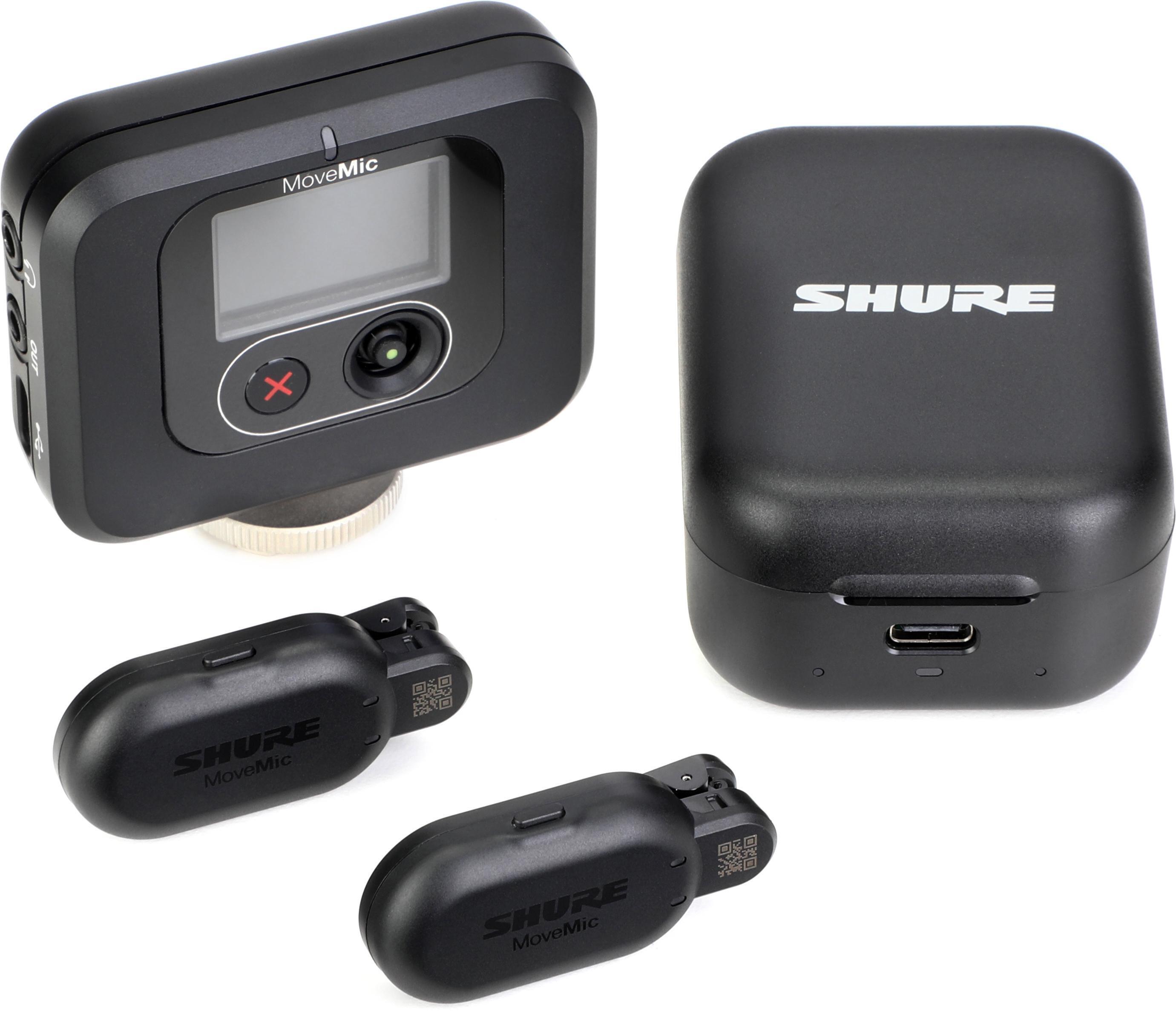 Shure MoveMic Two Wireless Lavalier Microphone Receiver Kit | Sweetwater