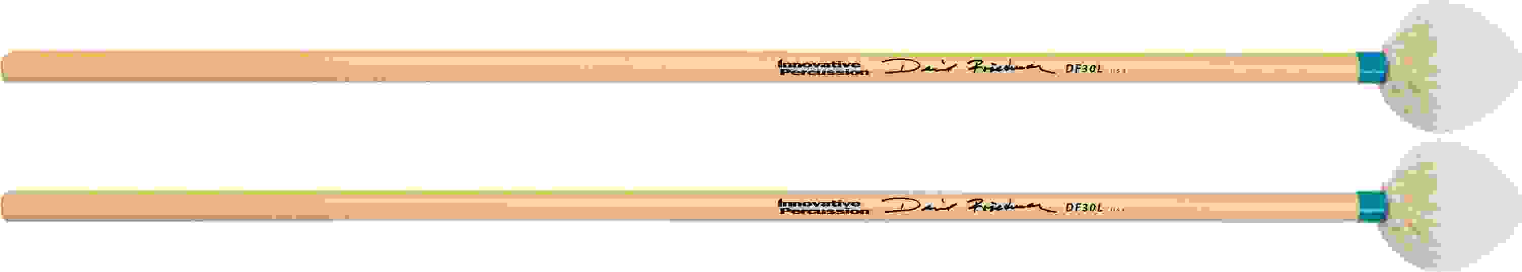 Innovative Percussion DF30L David Friedman Light Vibraphone Mallets - Ivory Yarn/Light Blue Tape ...