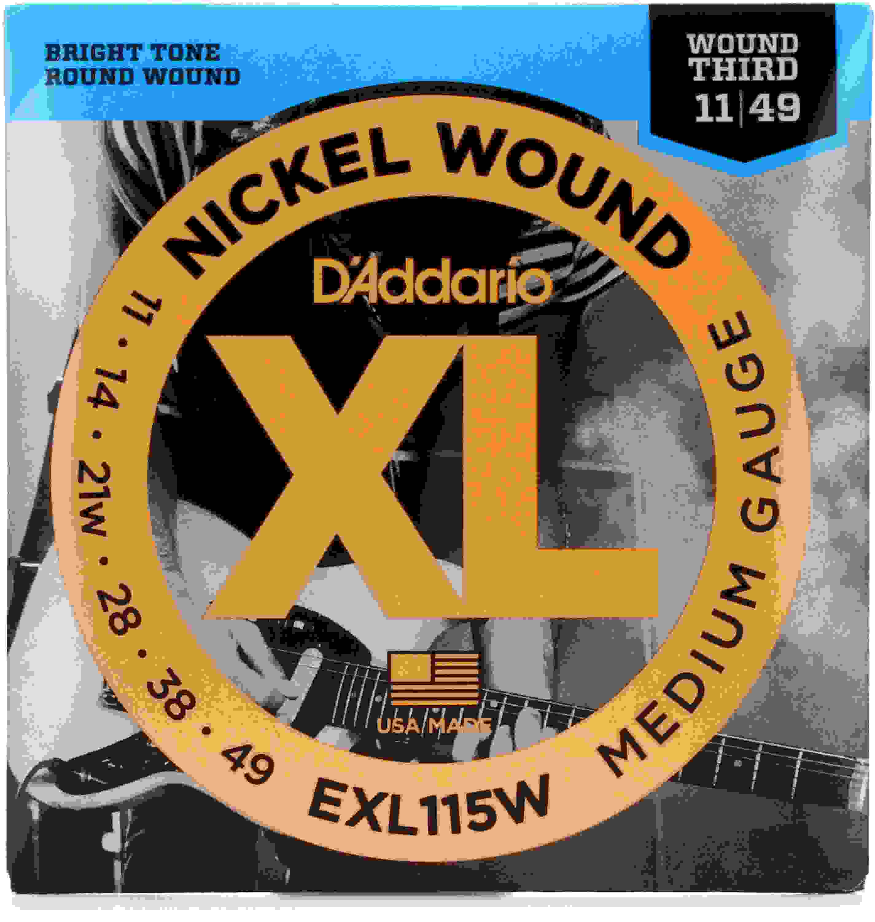 D'Addario EXL115 XL Nickel Wound Electric Guitar Strings - .011-.049 ...