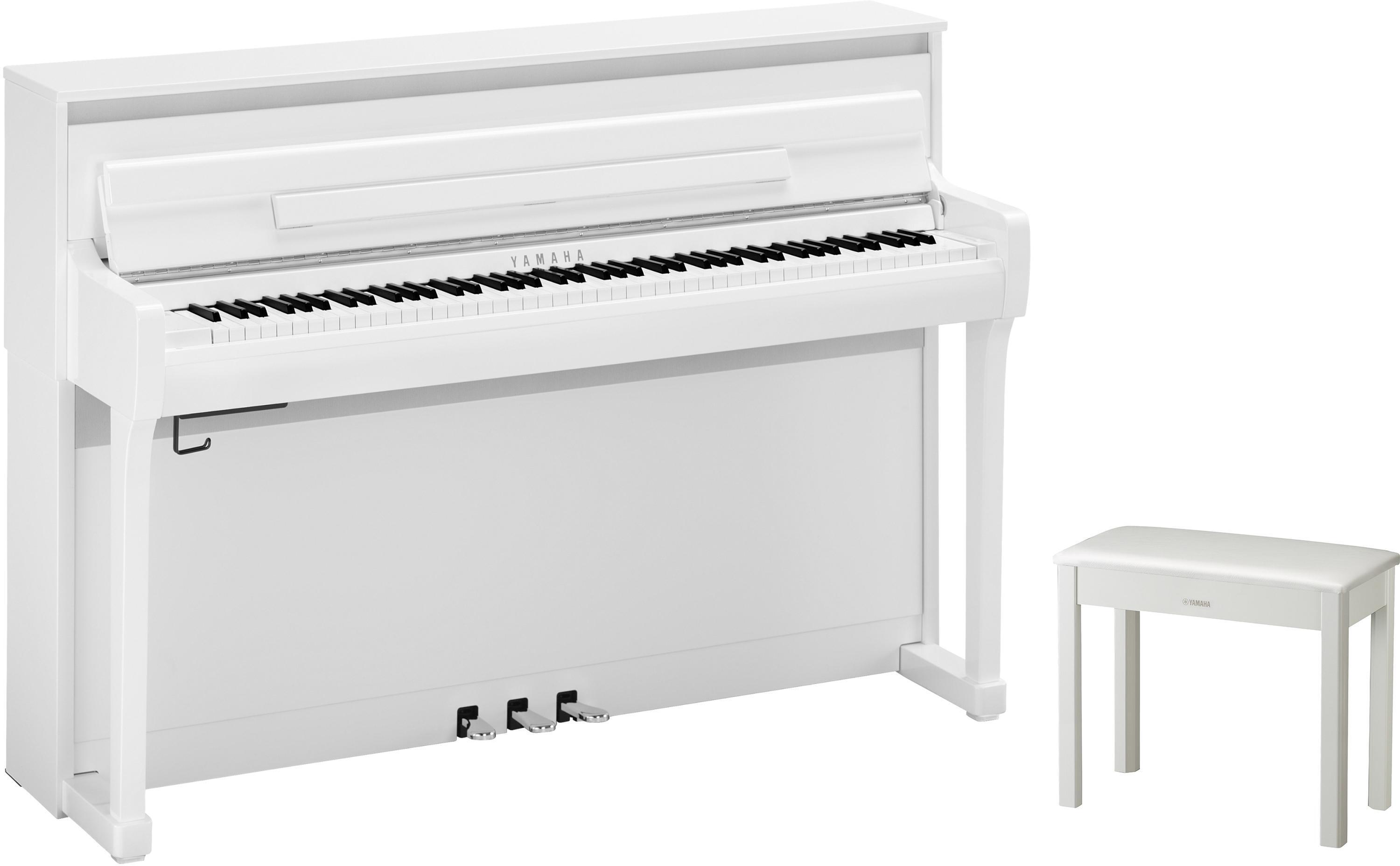 Yamaha Clavinova CLP-885 Console Digital Piano with Bench - Polished White | Sweetwater