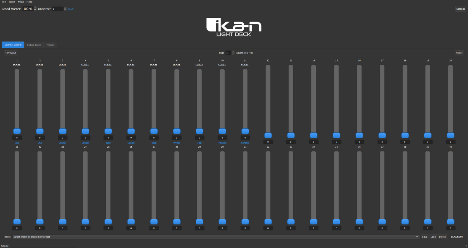 Ikan Light Deck DMX Software | Sweetwater