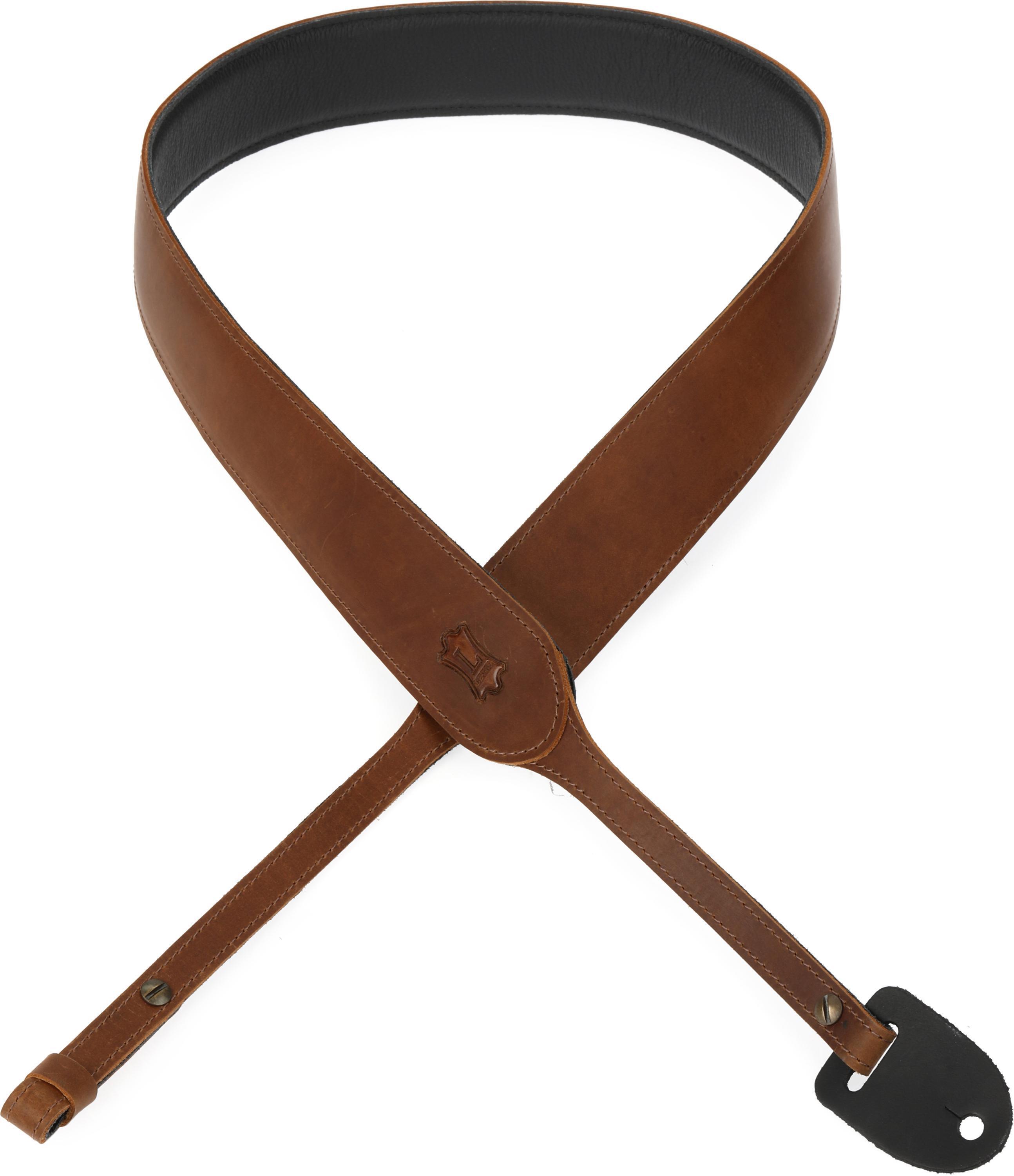 Levy's 2-inch-wide Butter Leather Banjo Strap - Brown | Sweetwater