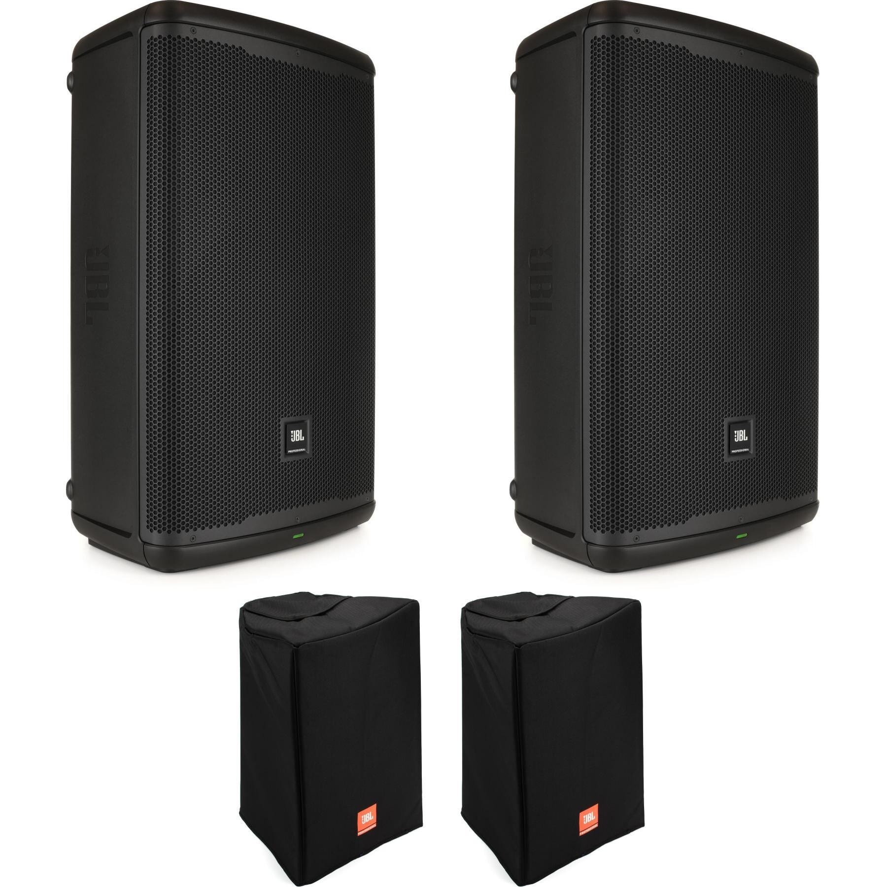 JBL EON715 1,300-watt 15-inch Powered Speaker Pair with Covers | Sweetwater