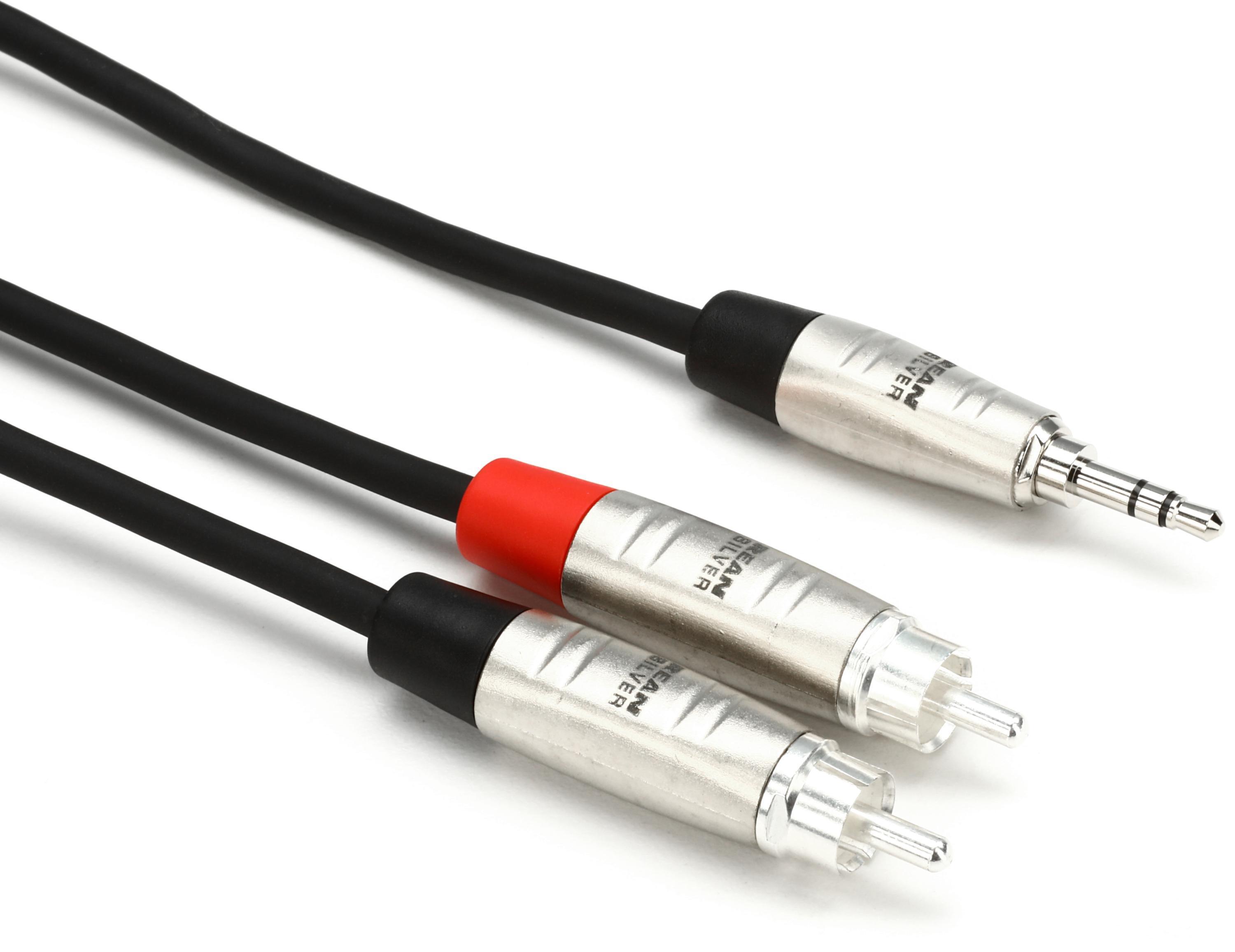 Hosa HMR-006Y Pro Stereo Breakout Cable - 3.5mm TRS Male to Dual RCA ...