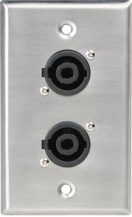 AtlasIED SG-NL4MP-2 Single Gang Stainless Steel Plate with 2 NL4 ...