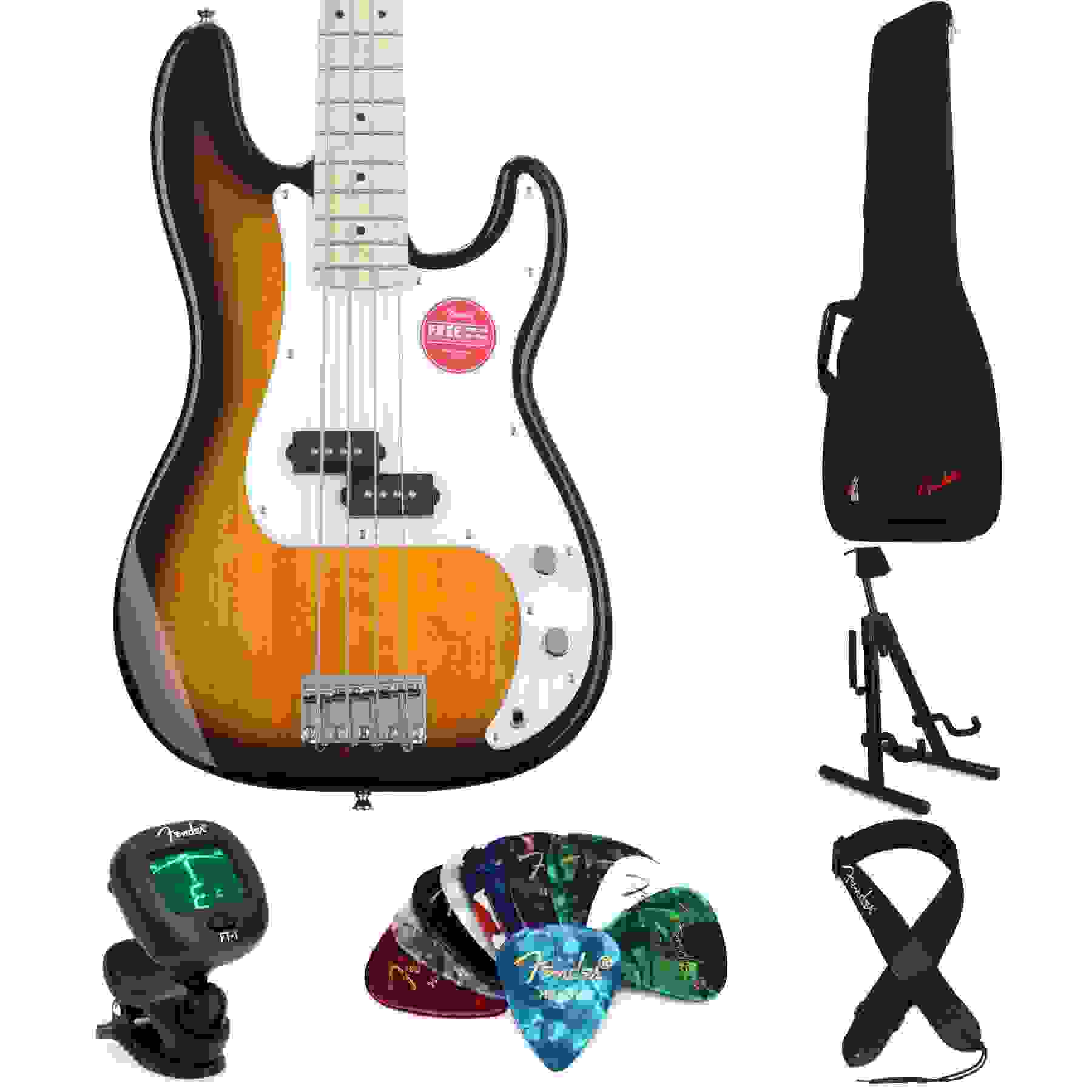 Squier Sonic Precision Bass Essentials Bundle - 2-color Sunburst ...