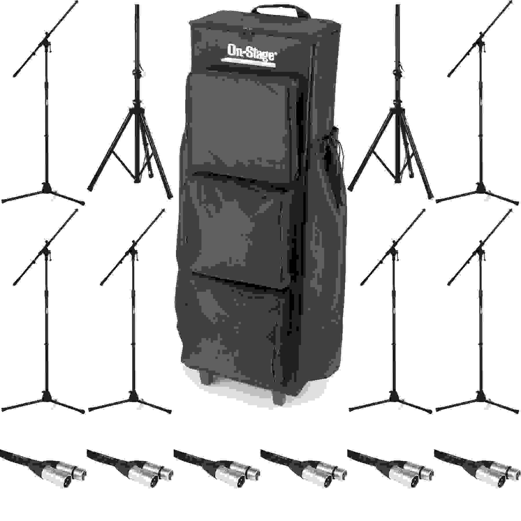 On-Stage Gig Rider Rolling Utility Bag with Stands and Cables | Sweetwater