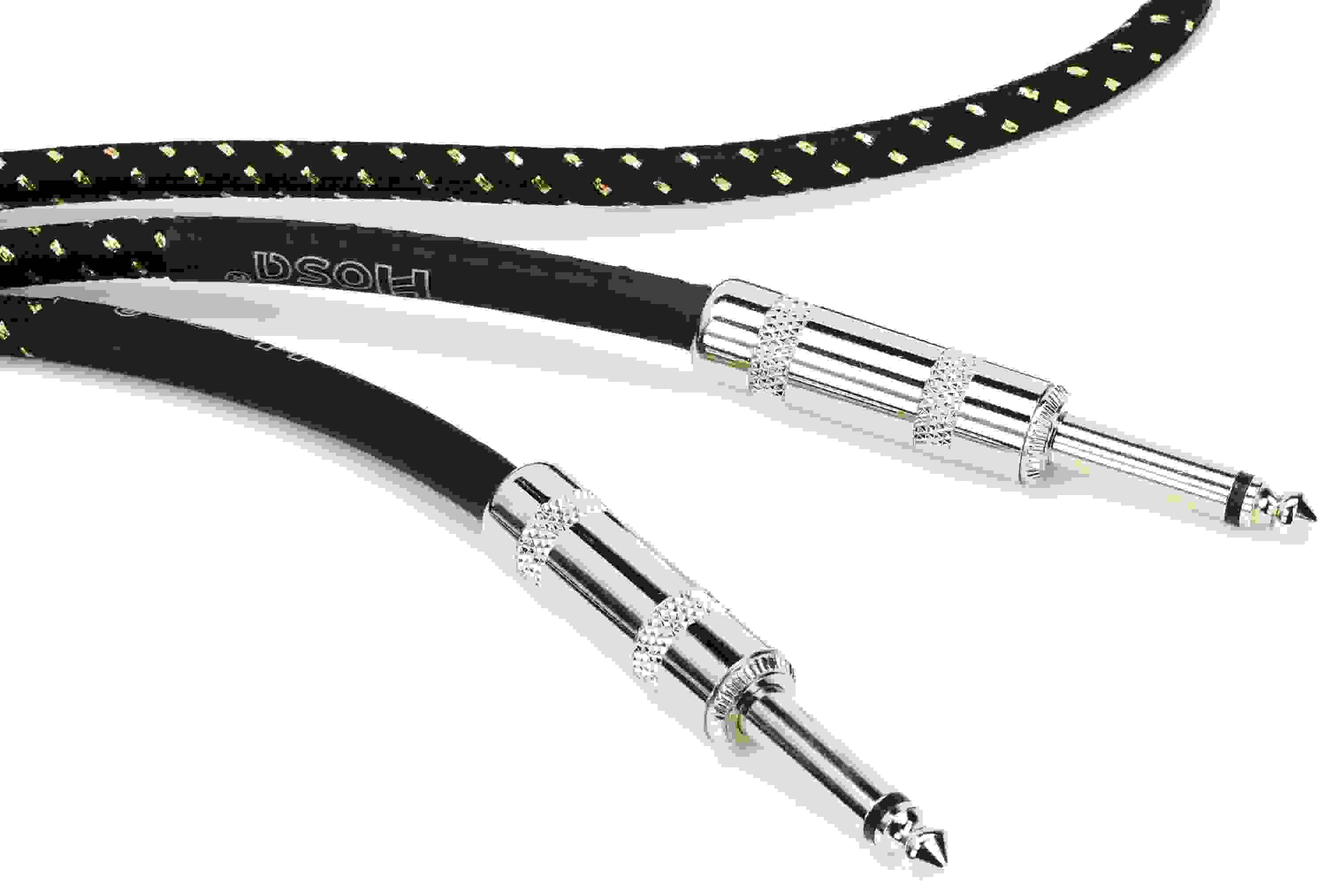 Hosa 3GT-18C4 Cloth Guitar Cable - Straight to Straight - 18 foot Black ...