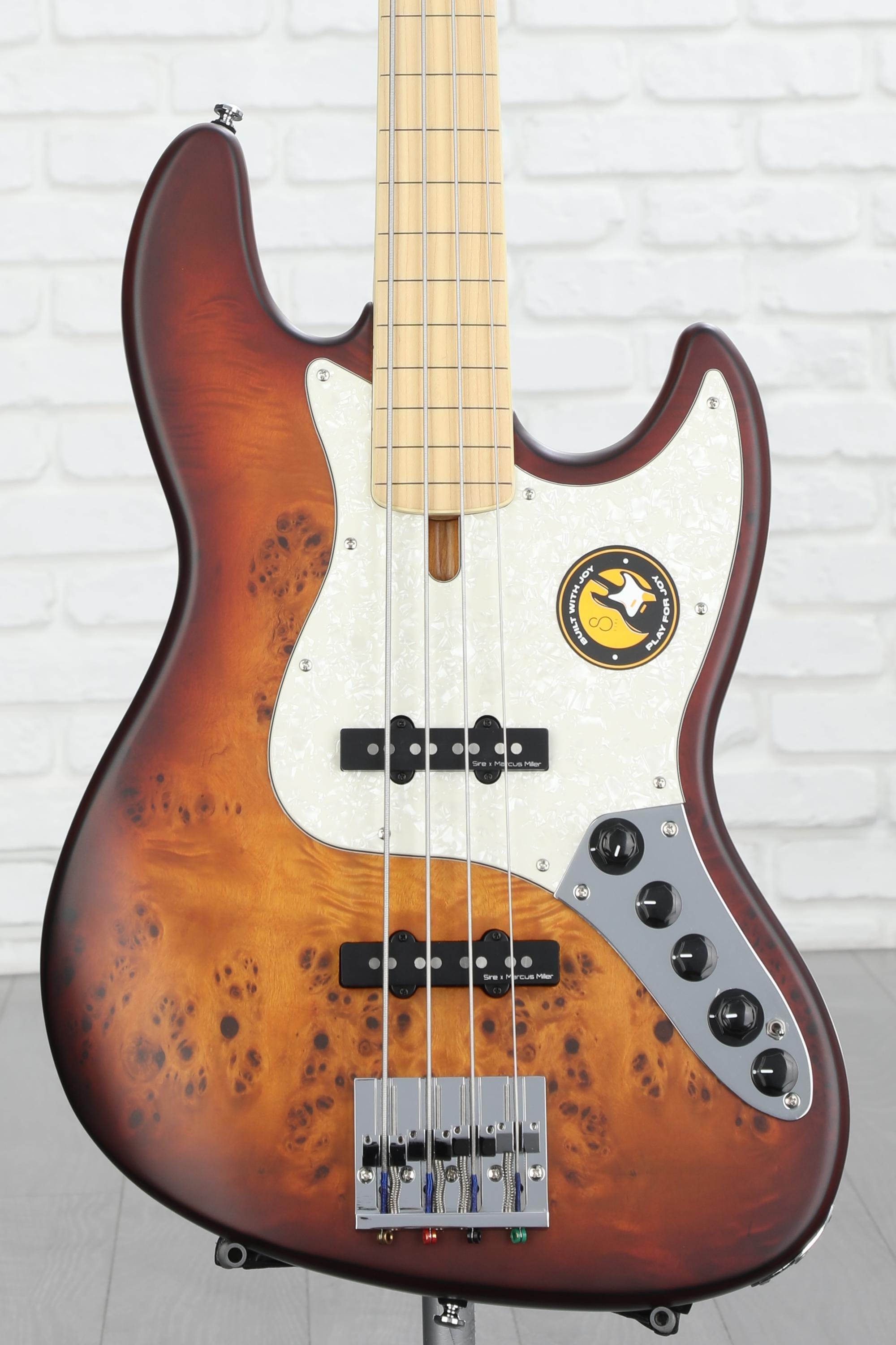 Sire Marcus Miller V7 Swamp Ash Reissue Fretless 4-string Bass Guitar - Tobacco Sunburst ...