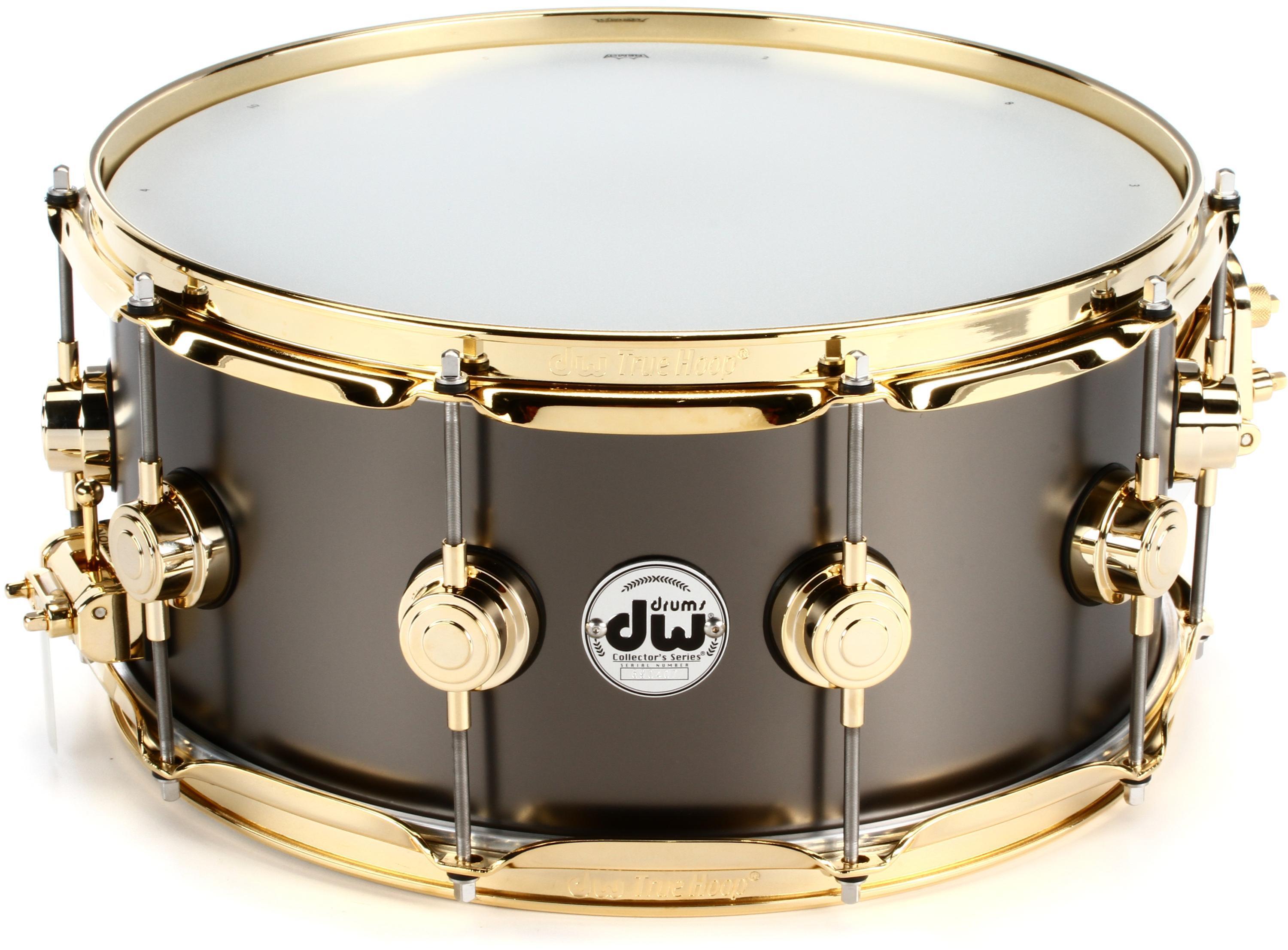 DW Collector's Series Metal Snare Drum 6.5 x 14-inch - Satin Black Over ...