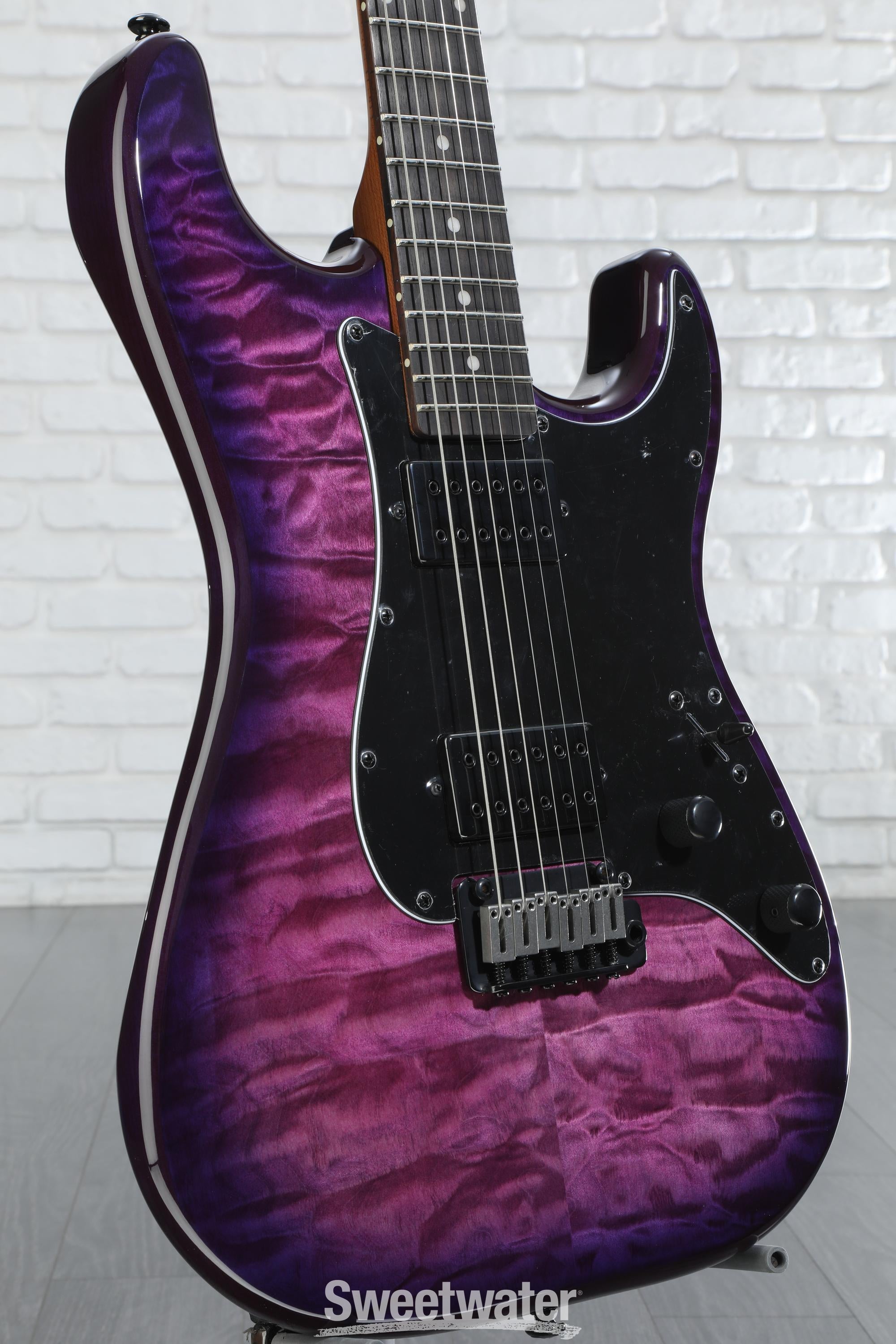 Schecter Traditional Pro Electric Guitar - Satin Trans Purple Burst ...