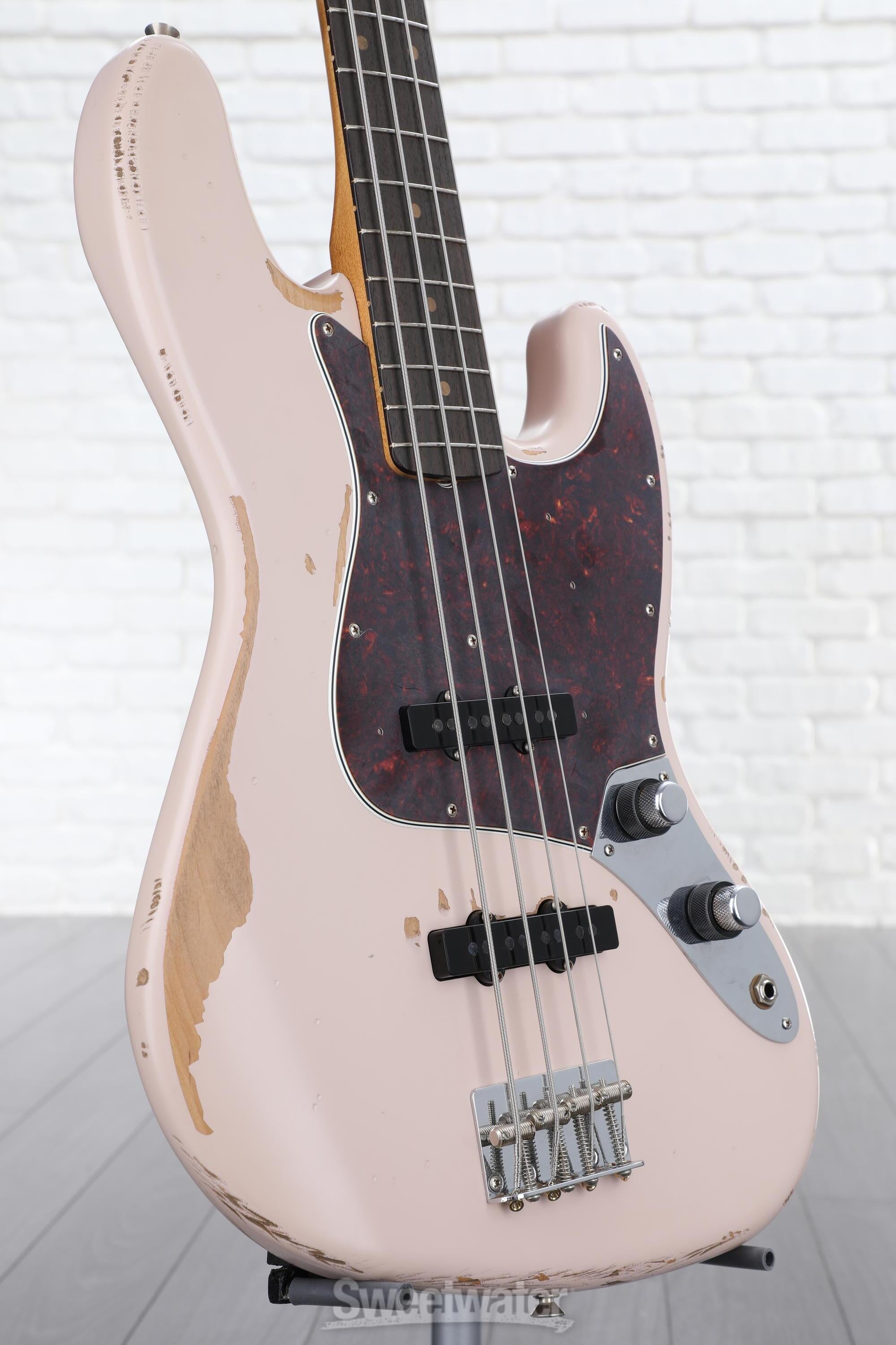 Fender Flea Jazz Bass - Shell Pink, Road Worn | Sweetwater