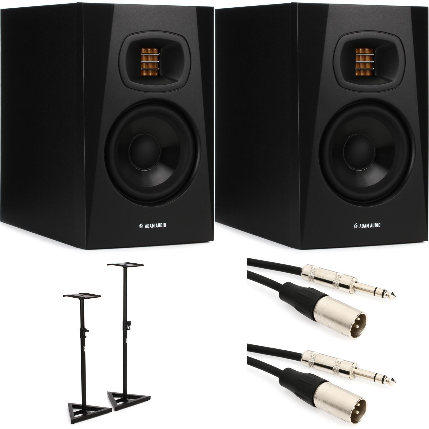 ADAM Audio T5V 5 inch Powered Studio Monitor Pair with Stands and ...