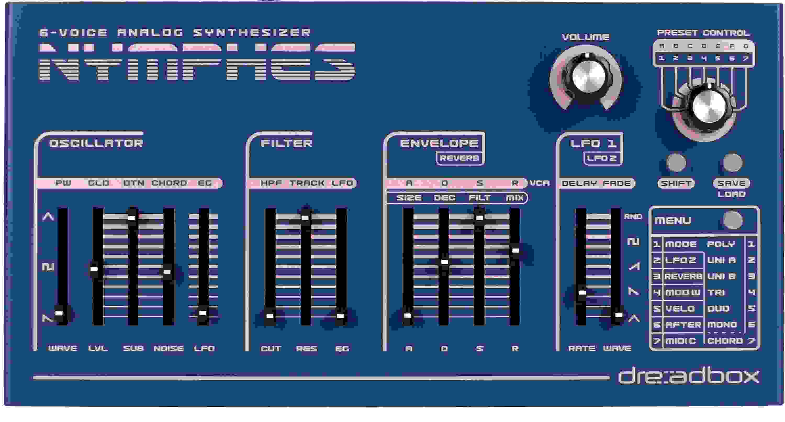 Dreadbox Nymphes 6-voice Desktop Analog Synthesizer | Sweetwater