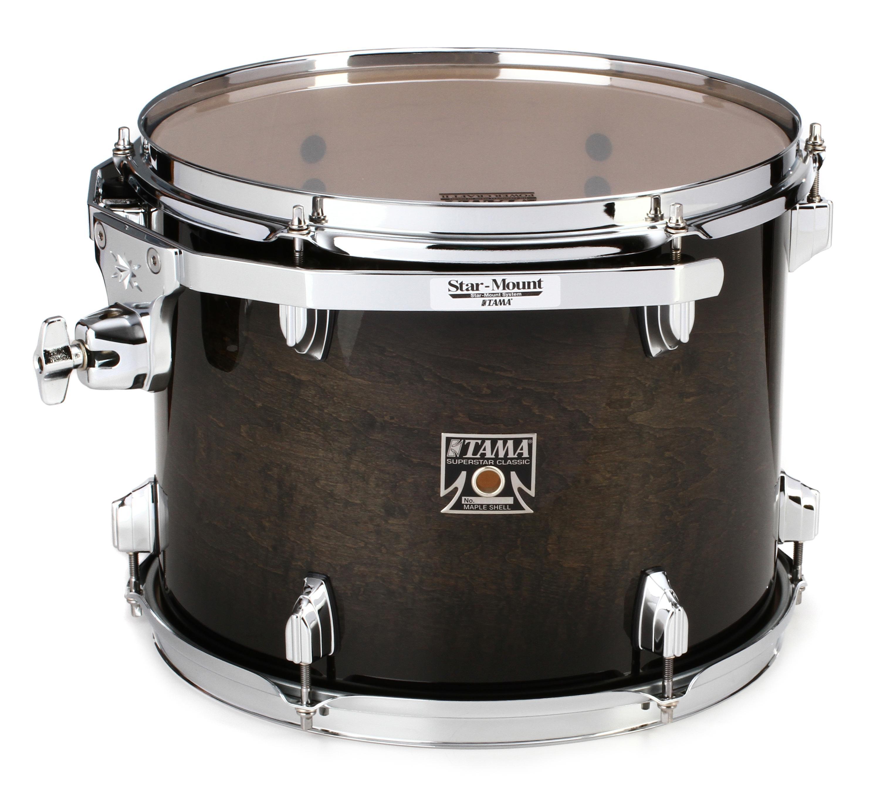 Tama Superstar Classic Mounted Tom - 10 x 13 inch - Transparent Black ...