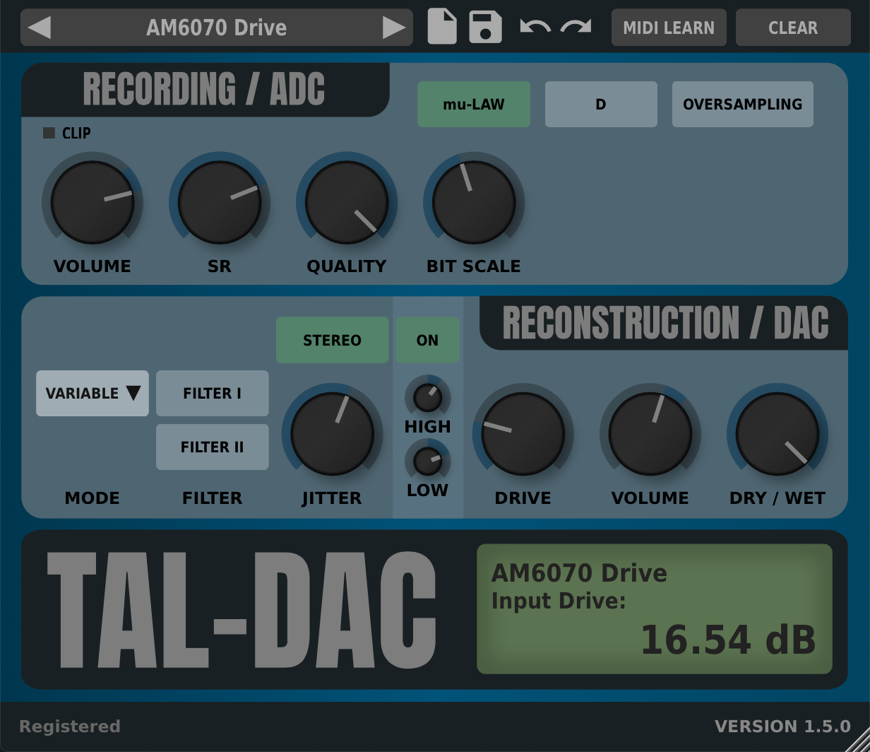 TAL Software TAL-DAC Bitcrusher Plug-in | Sweetwater