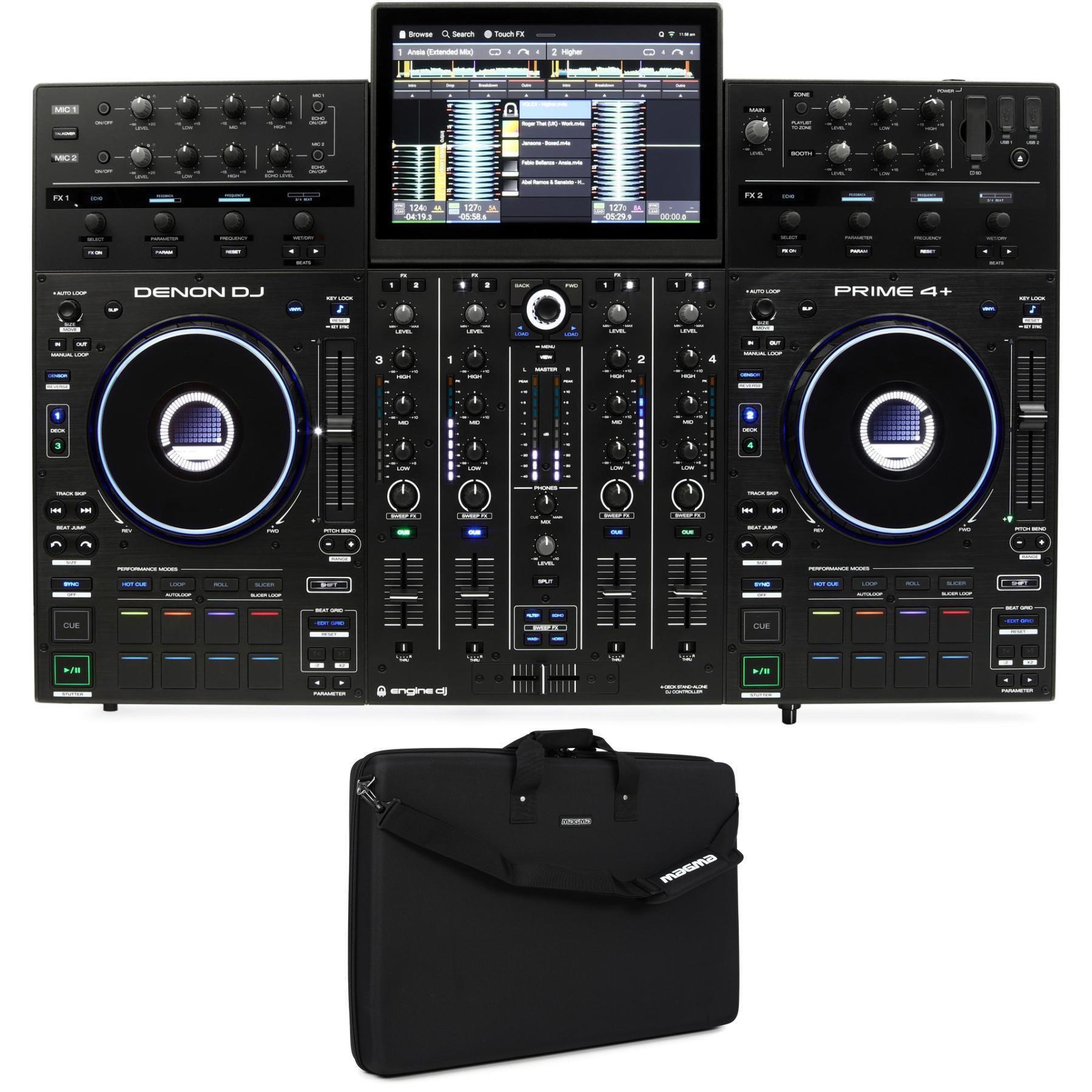 Denon DJ Prime 4+ 4-deck Standalone DJ System with Carrying Case ...