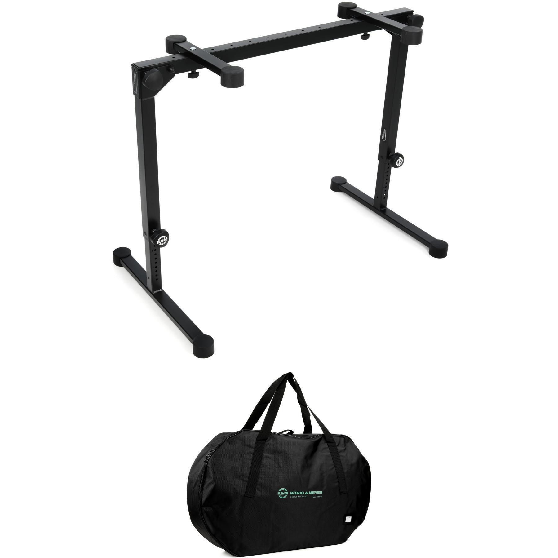 K&M 18820 Omega Pro Keyboard Stand with Carrying Case - Black | Sweetwater