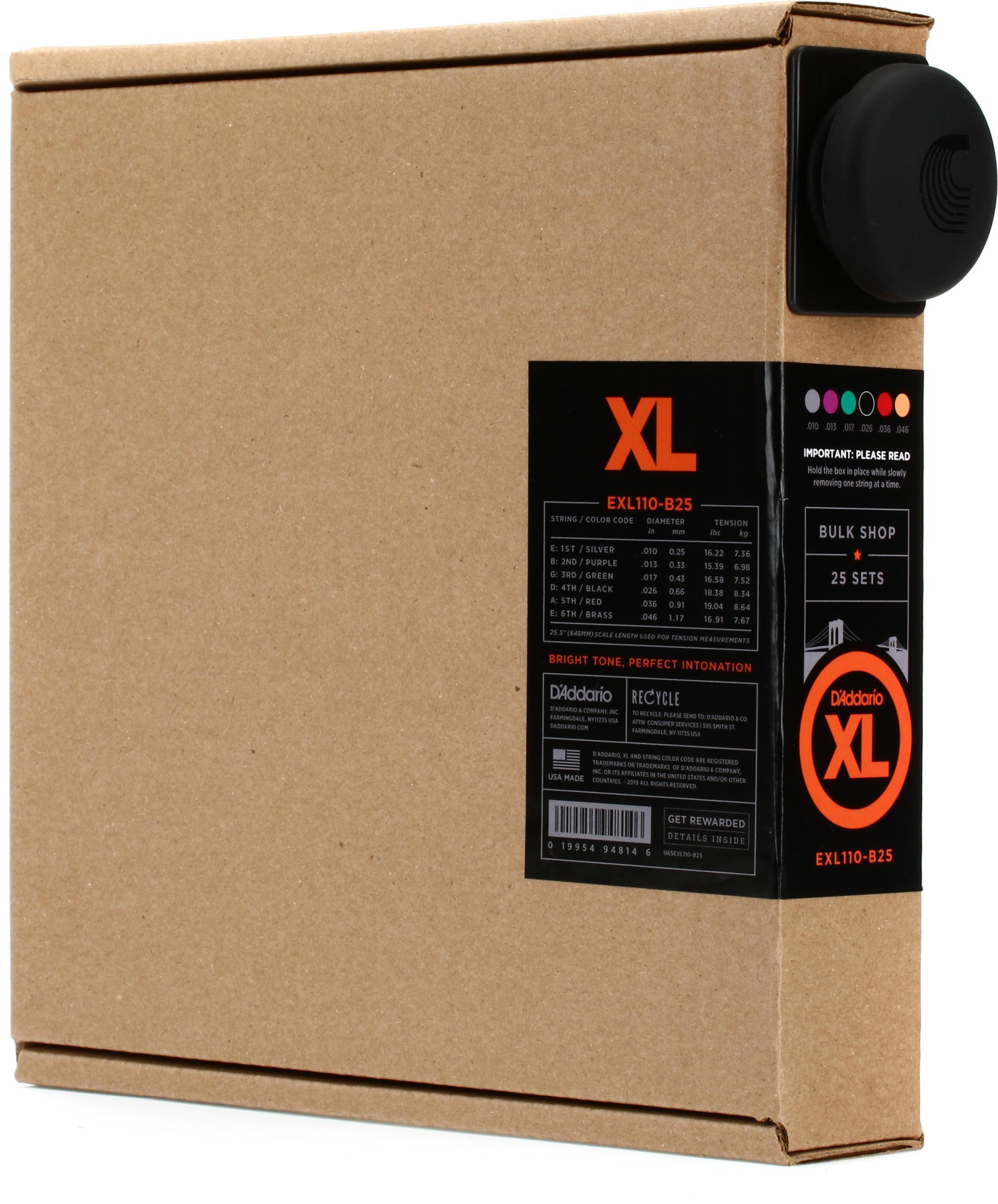 D'Addario EXL110 XL Nickel Wound Electric Guitar Strings - .010-.046 ...