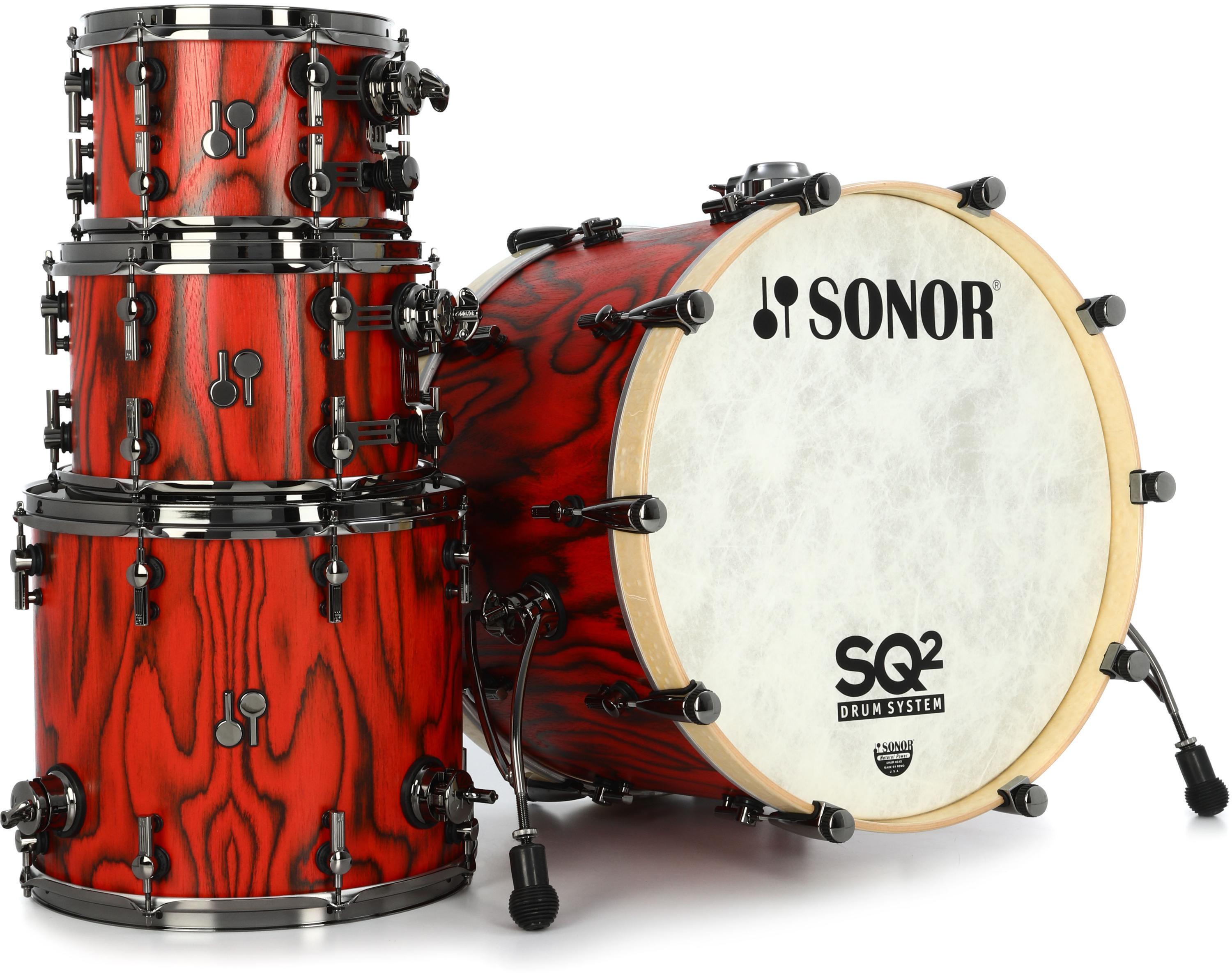 Sonor SQ2 Beech 4-piece Shell Pack - Fiery Red | Sweetwater