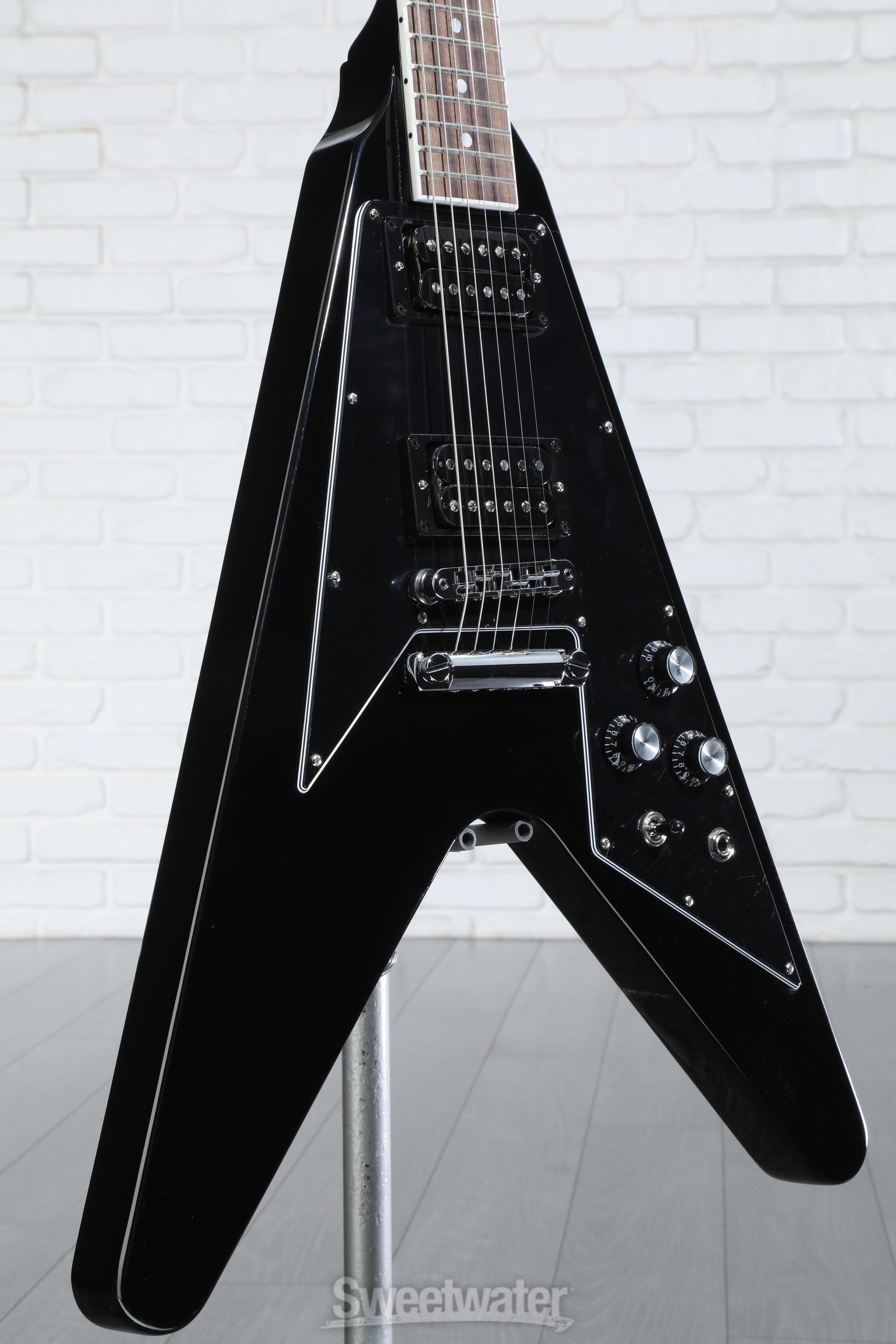 Gibson 70s Flying V Electric Guitar - Ebony | Sweetwater