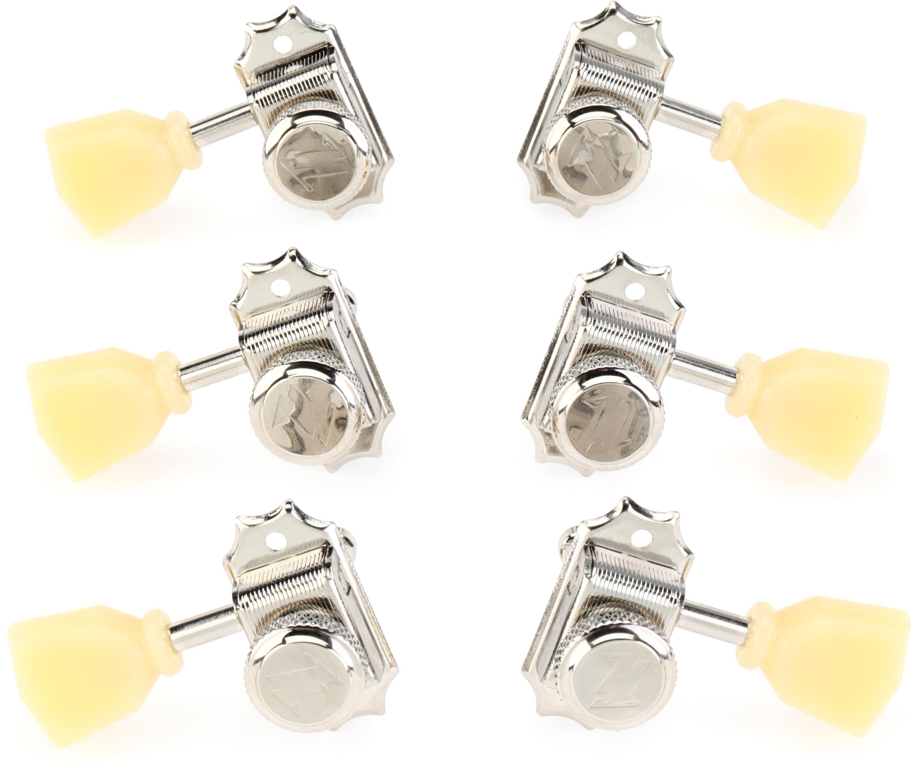 AllParts True Lok Vintage Style Locking Tuners - 3+3, Nickel | Sweetwater