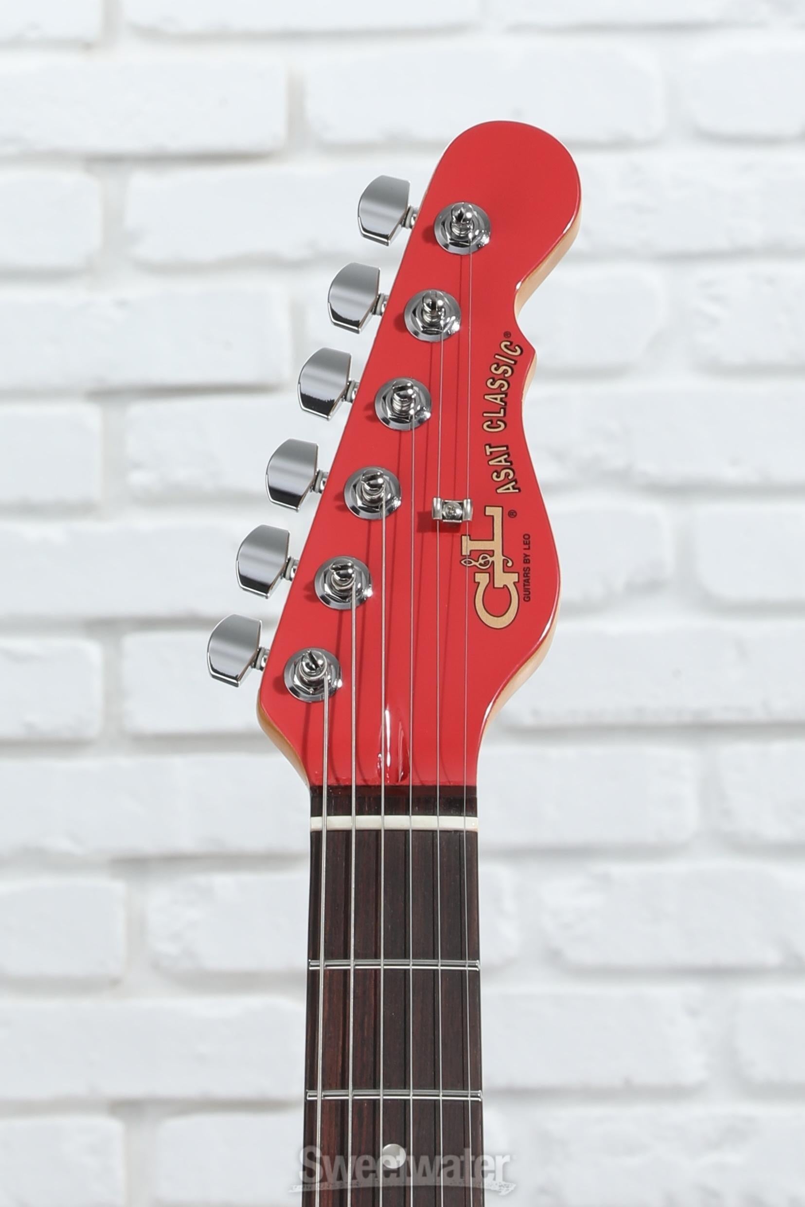 G&L Fullerton Deluxe ASAT Classic Bluesboy P90 - Fiesta Red, Sweetwater ...