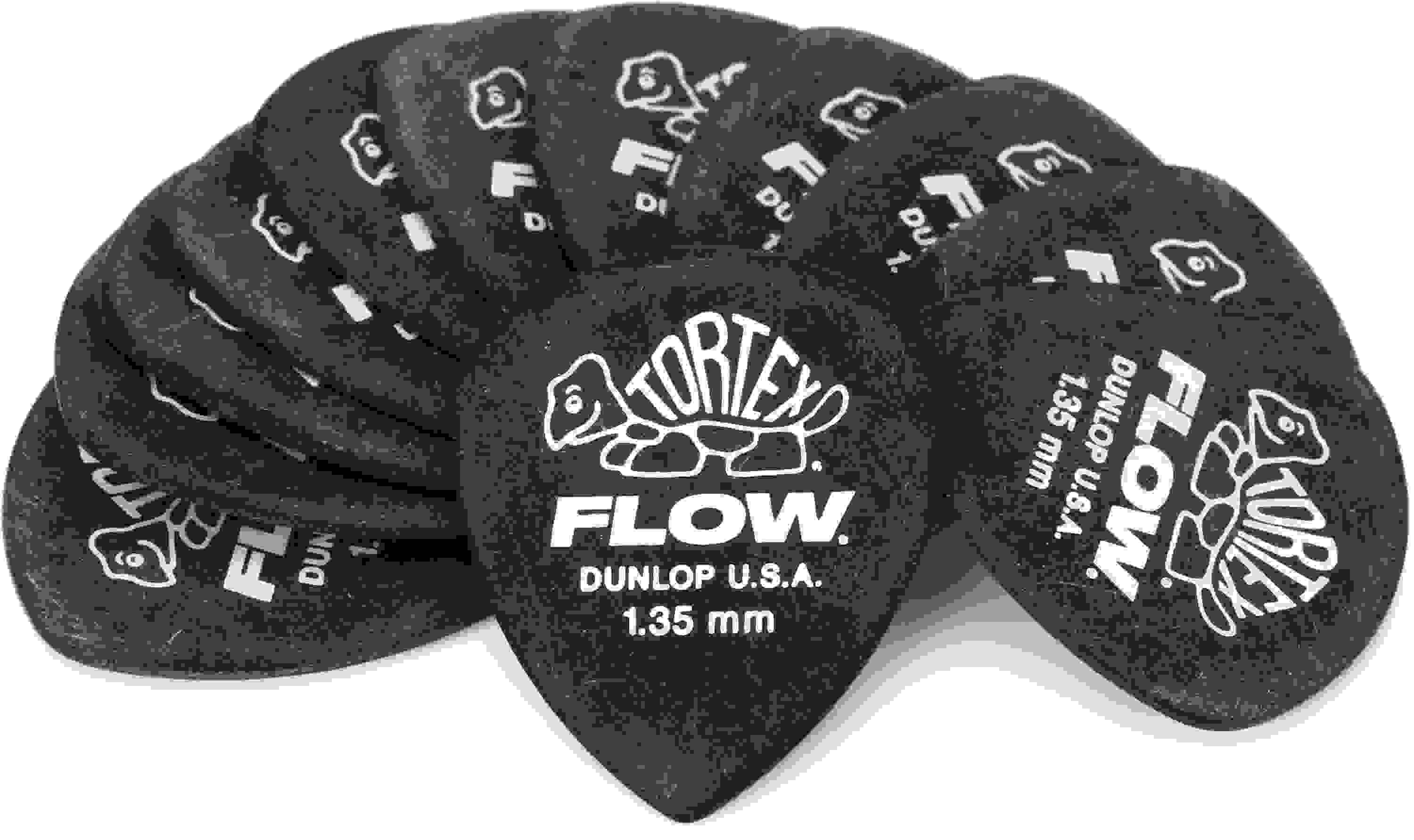 Dunlop Tortex Flow Guitar Picks - 1.35mm Gray (12-pack) | Sweetwater