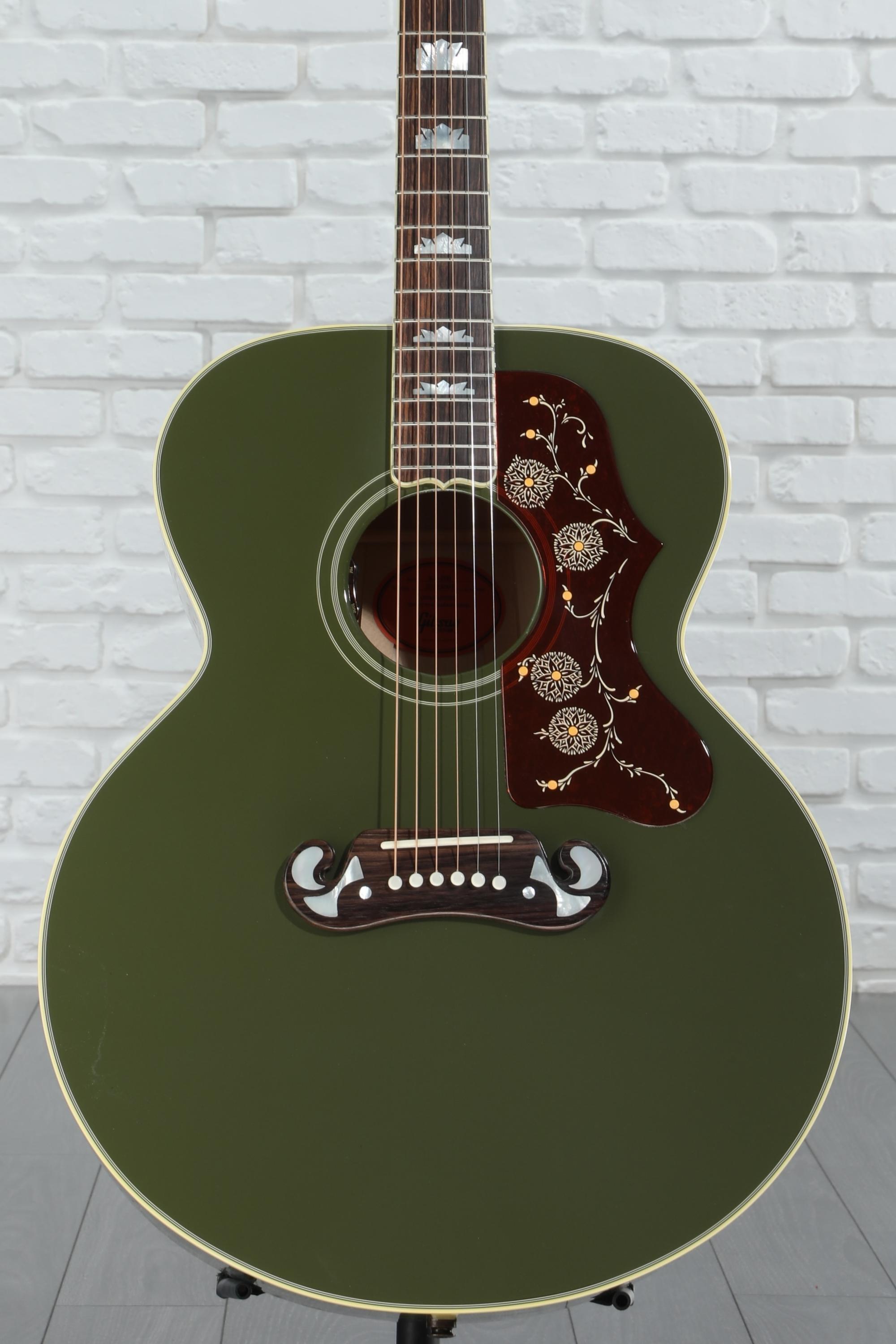 Gibson Acoustic Dealer Select SJ-200 Standard Acoustic-electric Guitar - Olive Drab Green ...